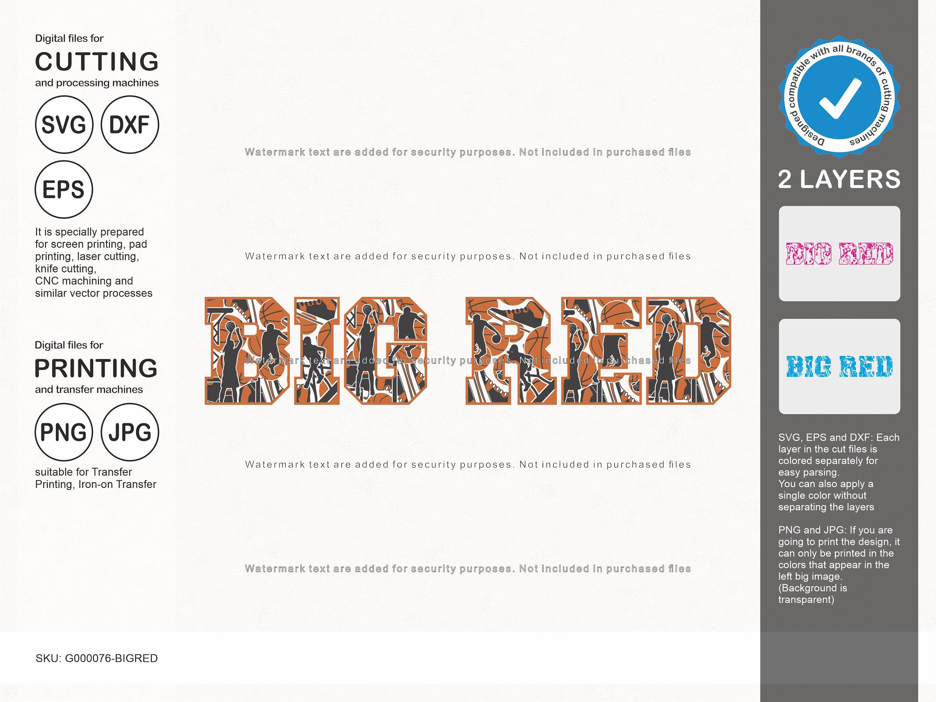 Big Red Svg, Big Red Basketball Svg, 9-pack Big Red Svg Bundle, Cut and ...