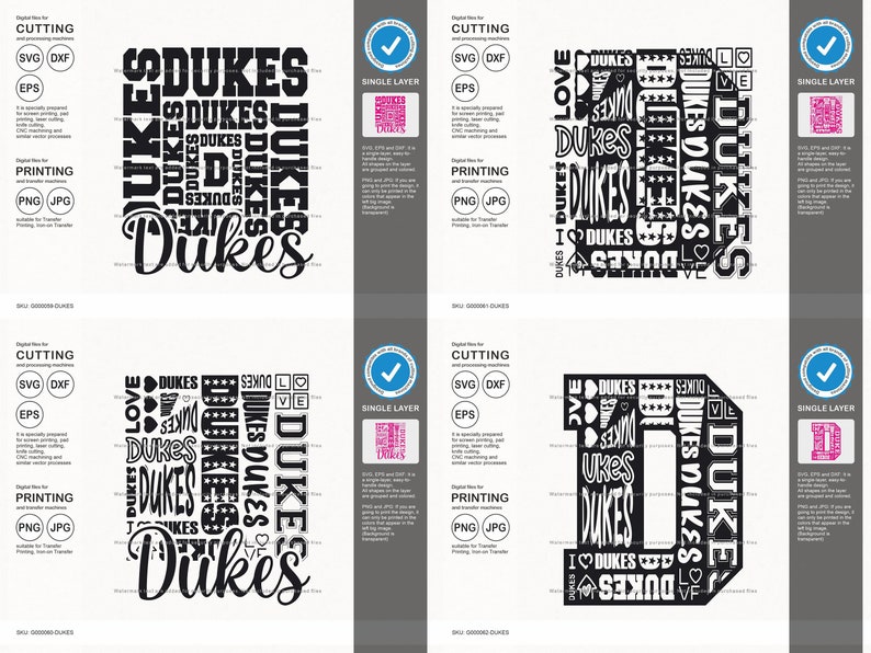 Dukes Svg, Duke 12 Typography Svg Mascot Designs Pack, Dukes Typography ...