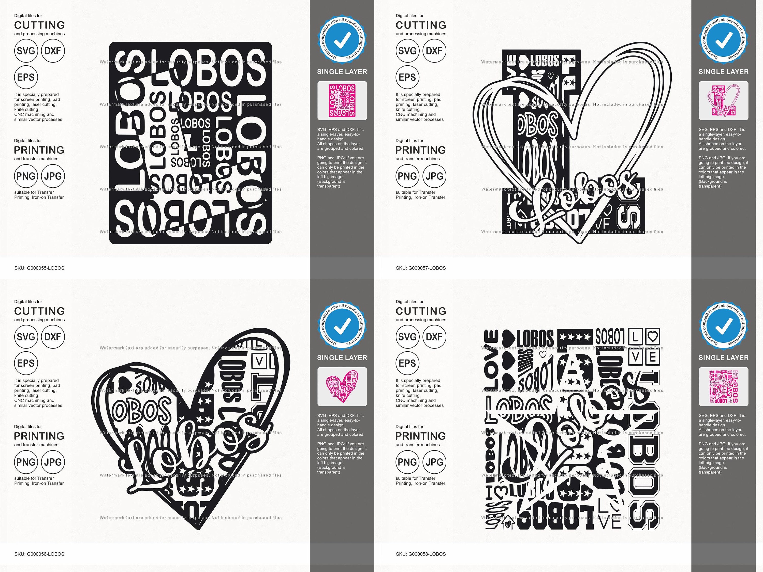 Lobos Svg, Lobo 12 Typography Svg Mascot Designs Pack, Lobos Typography ...