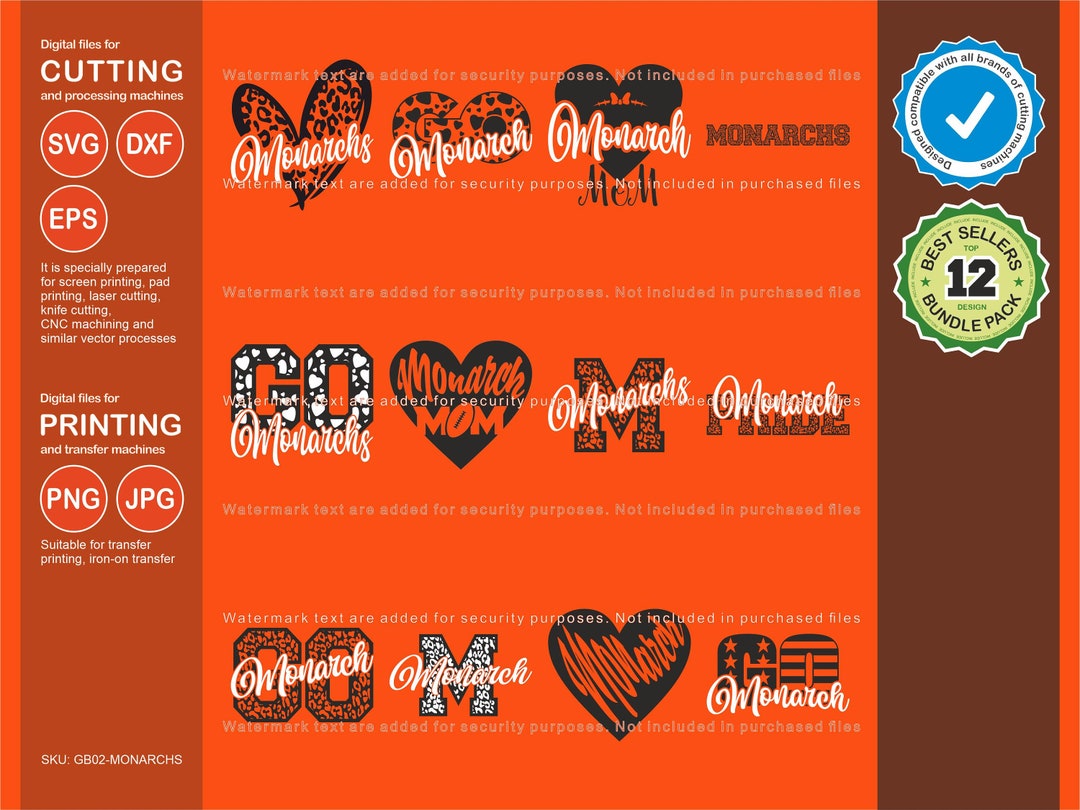 Monarchs Svg, Monarch 12 Leopard Svg Mascot Designs Pack, Monarchs ...