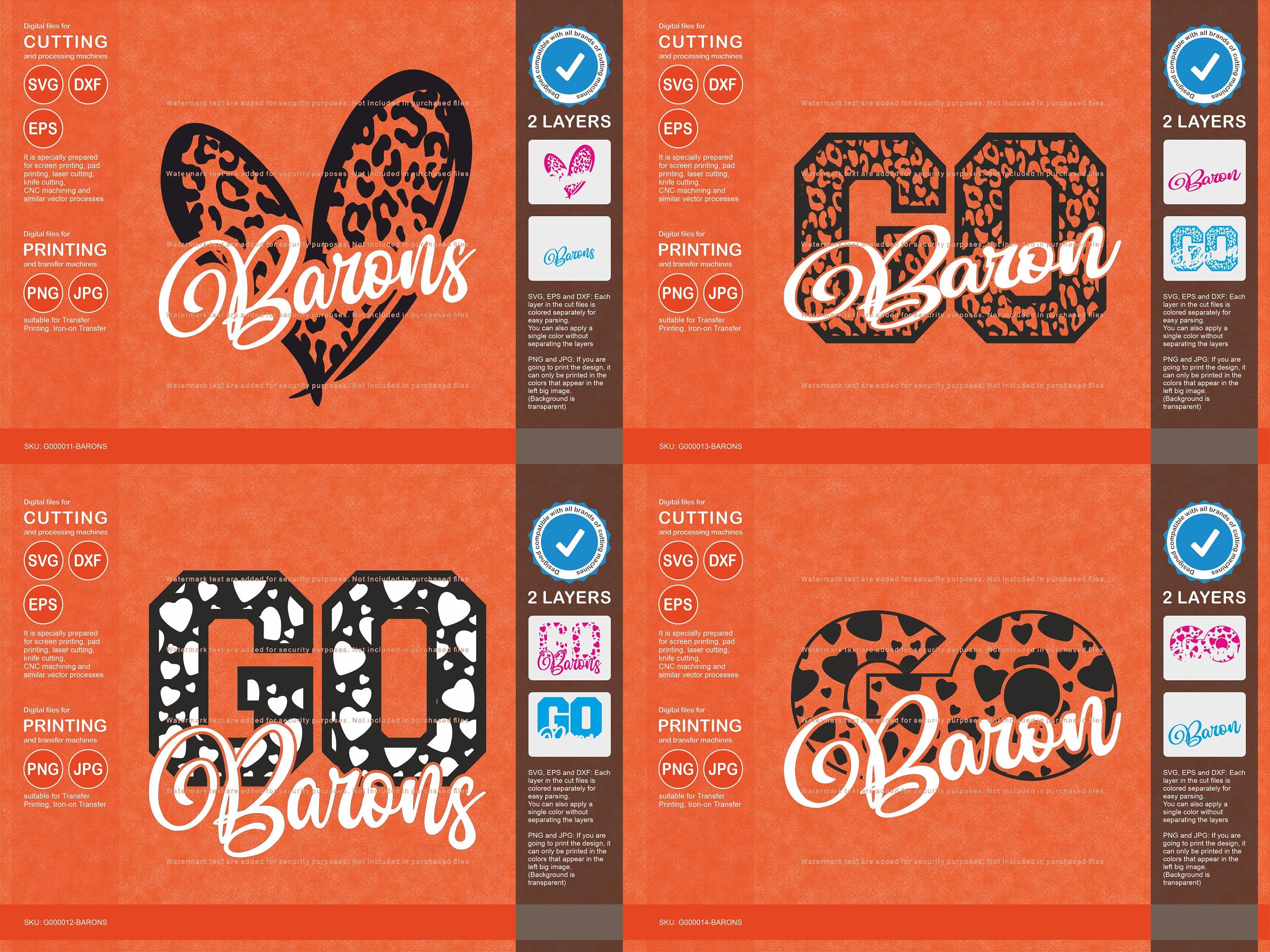 Barons Svg, Baron 12 Leopard Svg Mascot Designs Pack, Barons Leopard ...