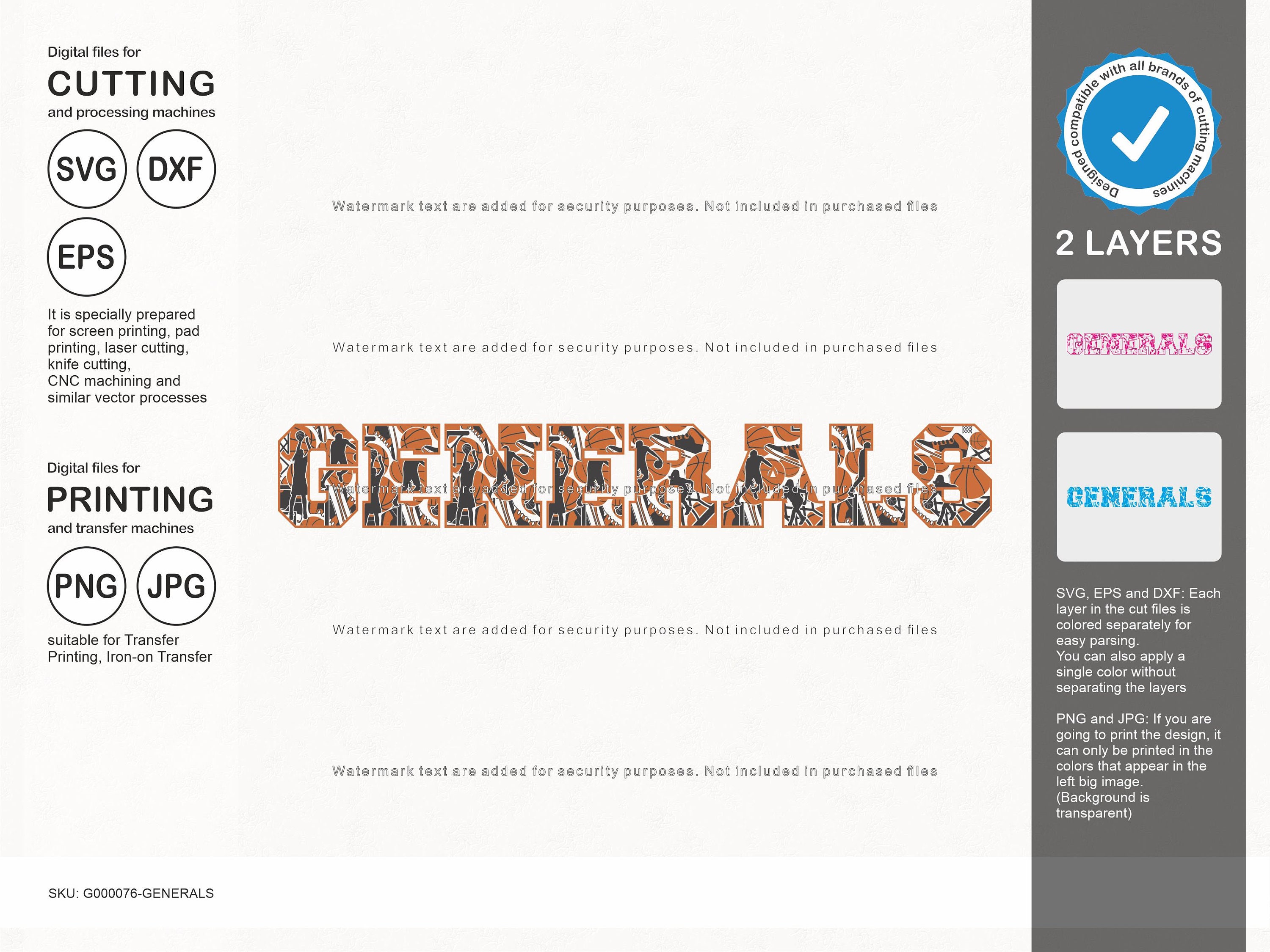 Generals Svg, Generals Basketball Svg, 9-pack Generals Svg Bundle, Cut ...