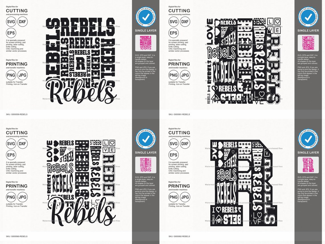 Rebels Svg, Rebel 12 Typography Svg Mascot Designs Pack, Rebels ...