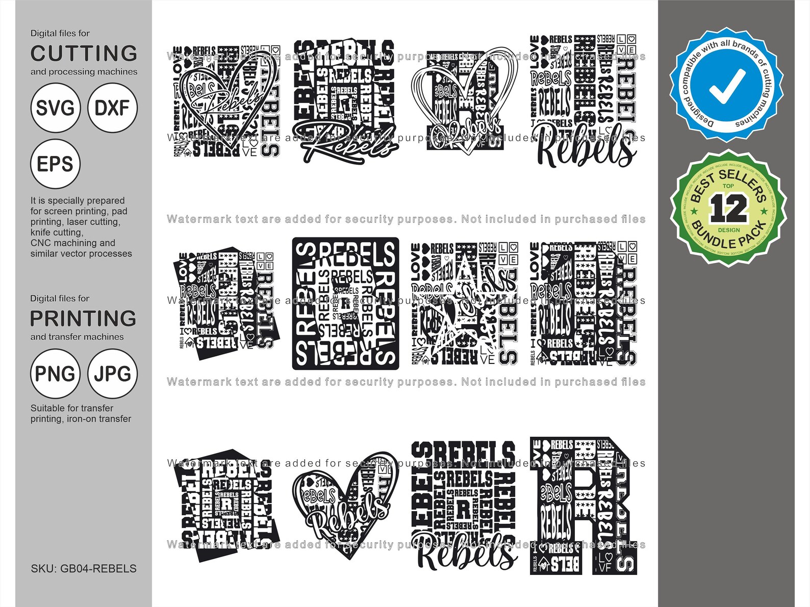 Rebels Svg, Rebel 12 Typography Svg Mascot Designs Pack, Rebels ...