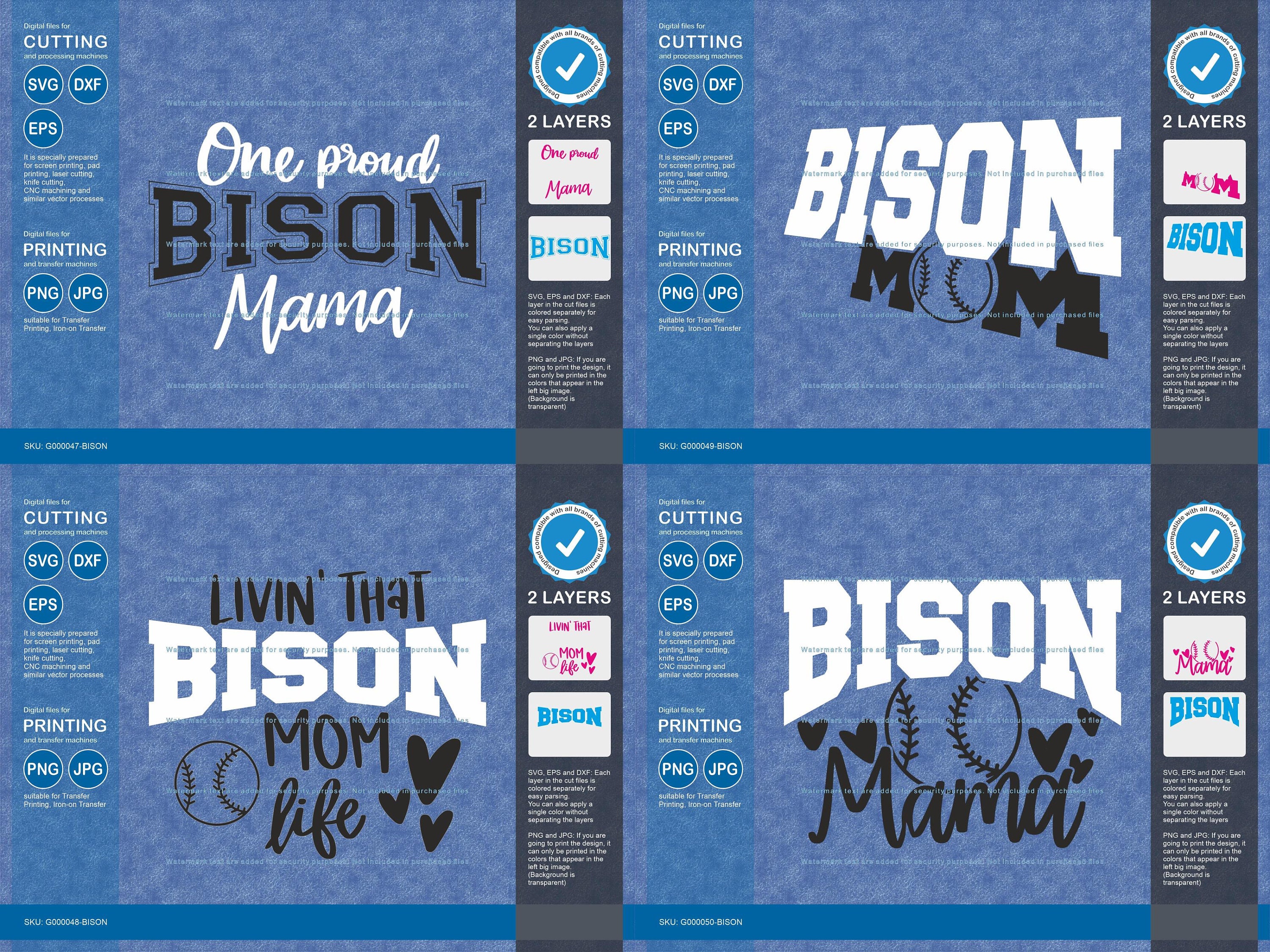 Bison Svg, Bison 20 Baseball Svg Mascot Designs Pack, Bison Svg Cut ...