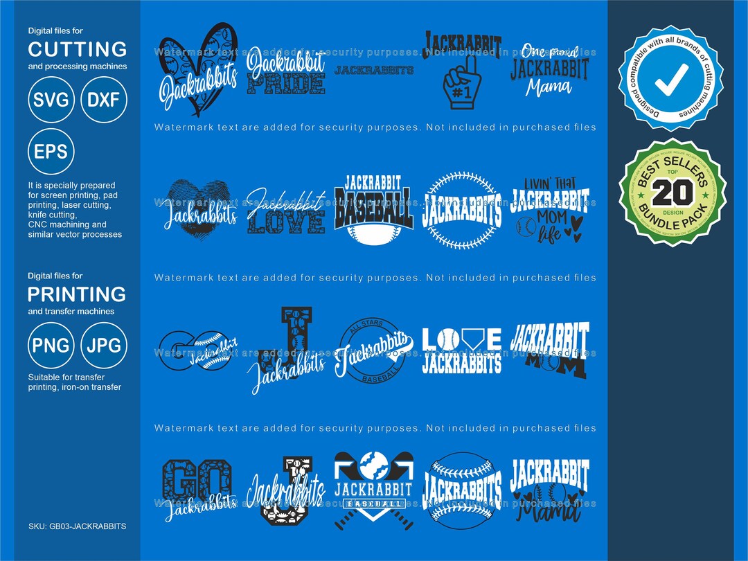 Jackrabbits 20 Baseball Svg Mascot Designs Pack Jackrabbits - Etsy