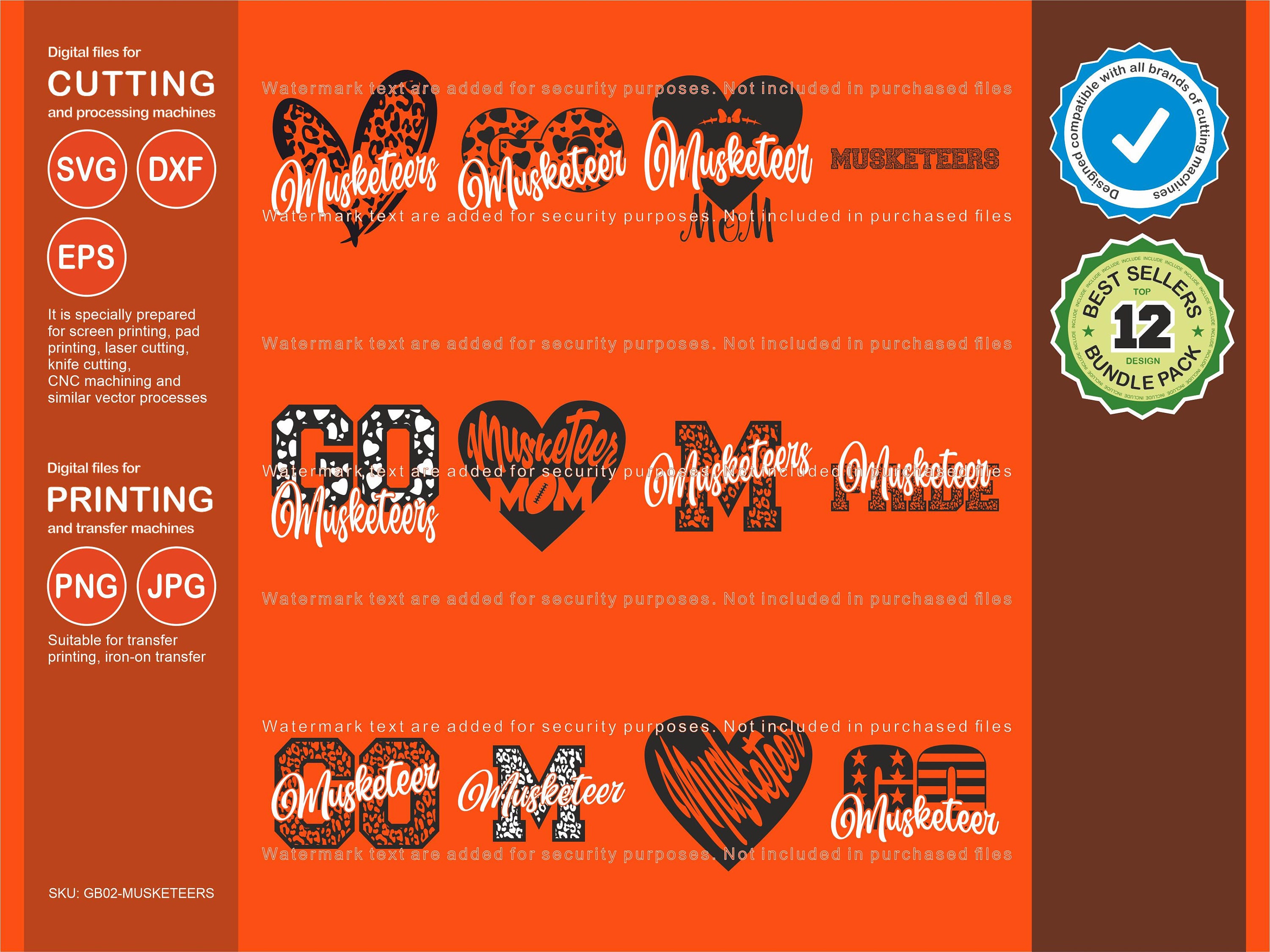 Musketeers Svg, Musketeer 12 Leopard Svg Mascot Designs Pack ...