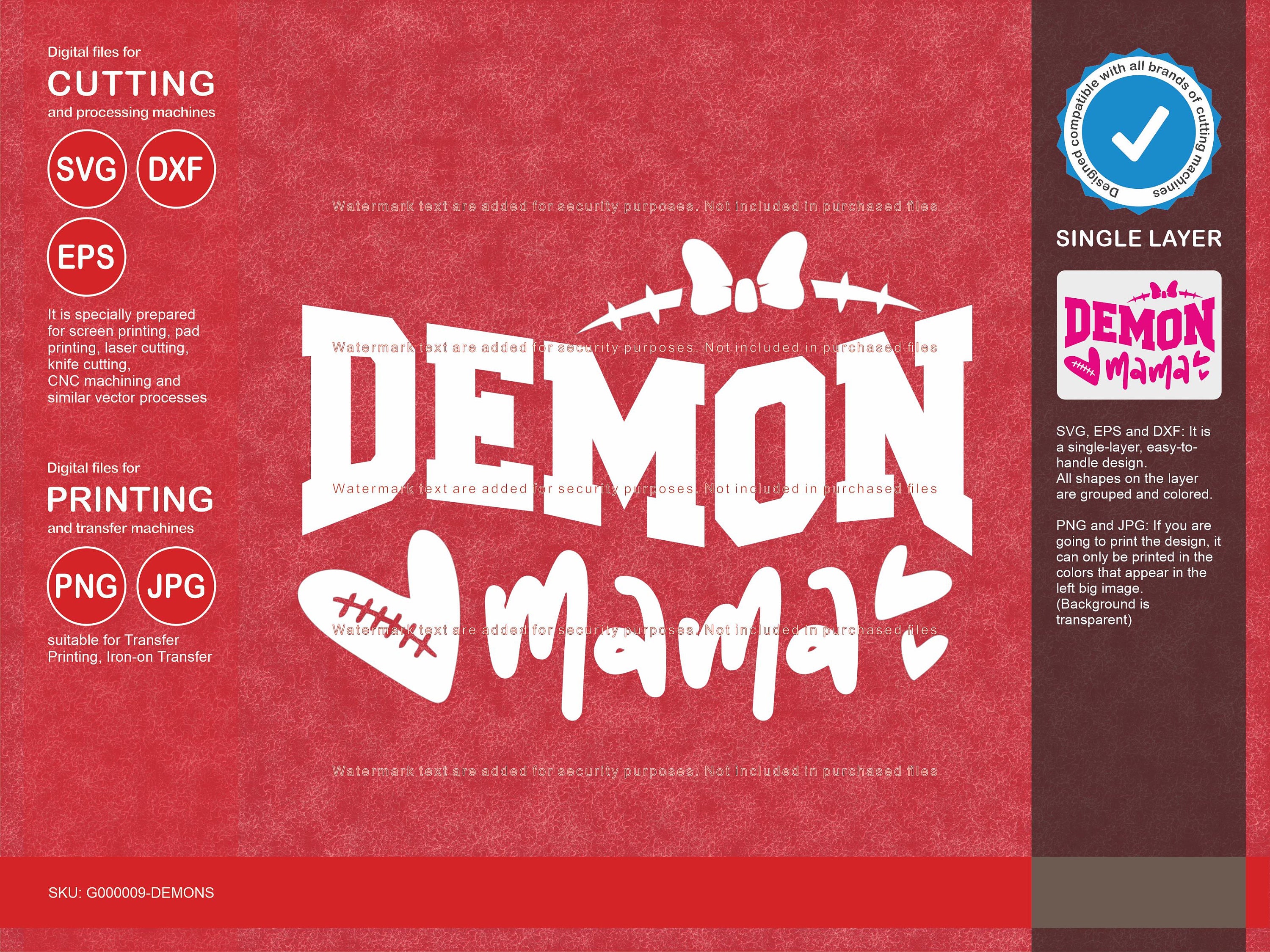 Demons Svg, Demon 9 Football Svg Mascot Designs Pack, Demons Svg Cut ...