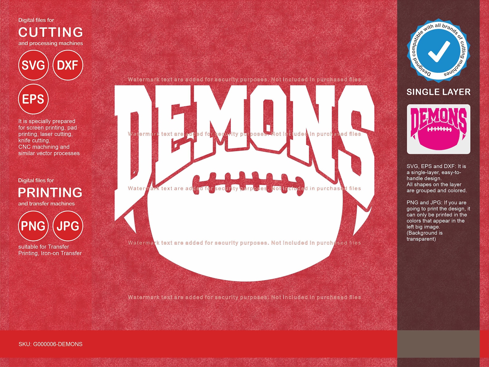 Demons Svg, Demon 9 Football Svg Mascot Designs Pack, Demons Svg Cut ...