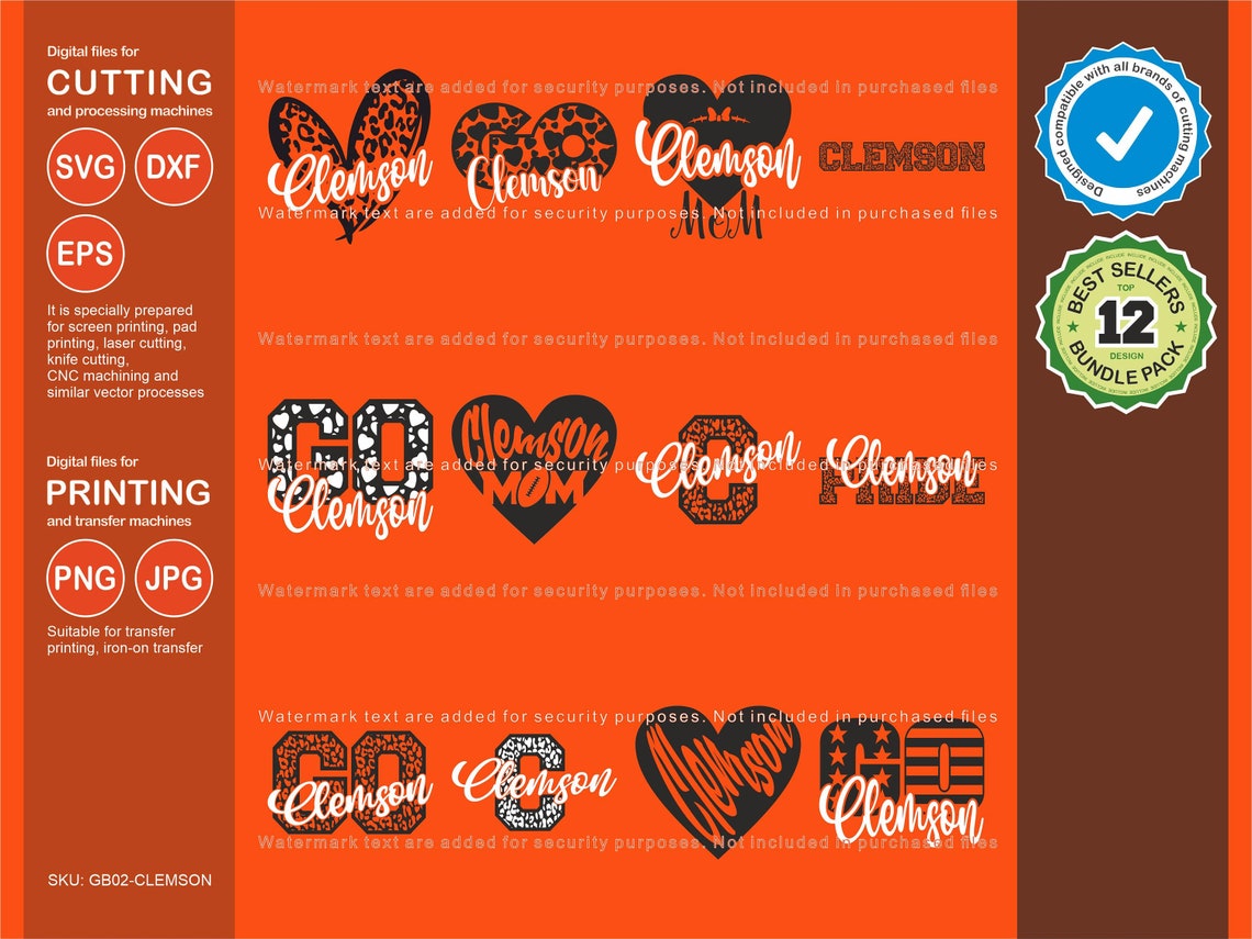 Clemson Svg Clemson 12 Leopard Svg Mascot Designs Pack - Etsy