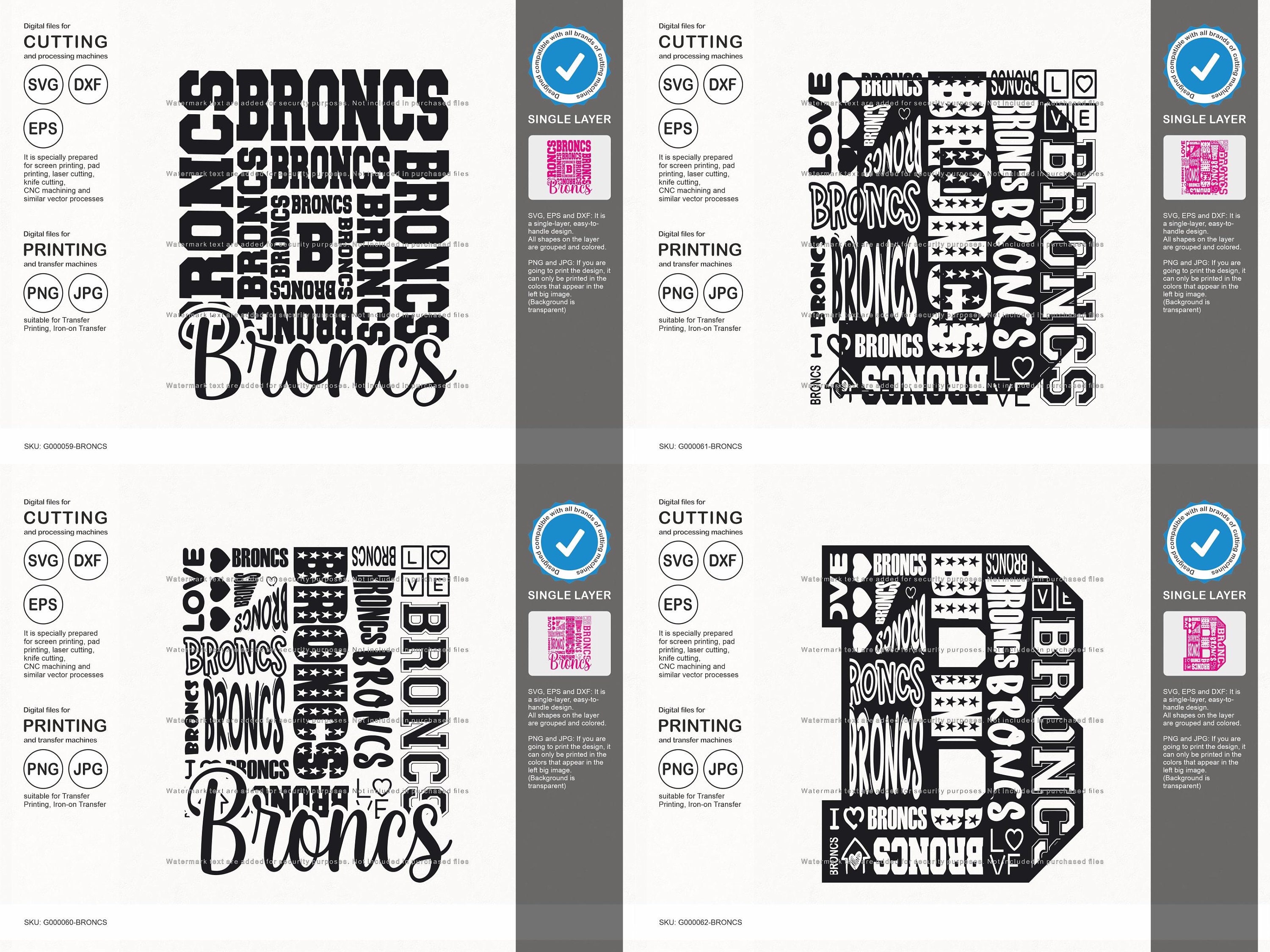 Broncs Svg Bronc 12 Typography Svg Mascot Designs Pack - Etsy