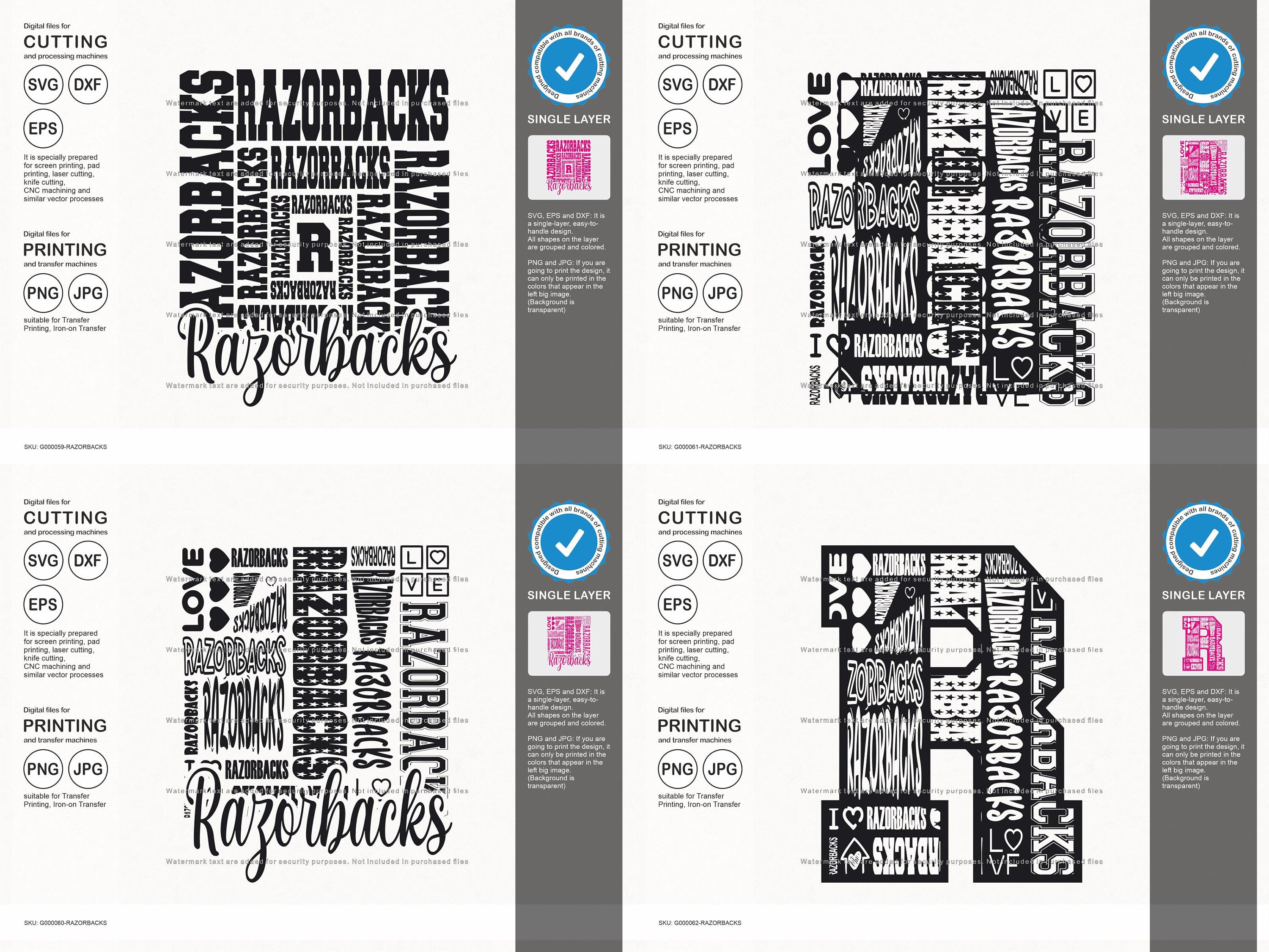 Razorbacks Svg Razorback 12 Typography Svg Mascot Designs - Etsy