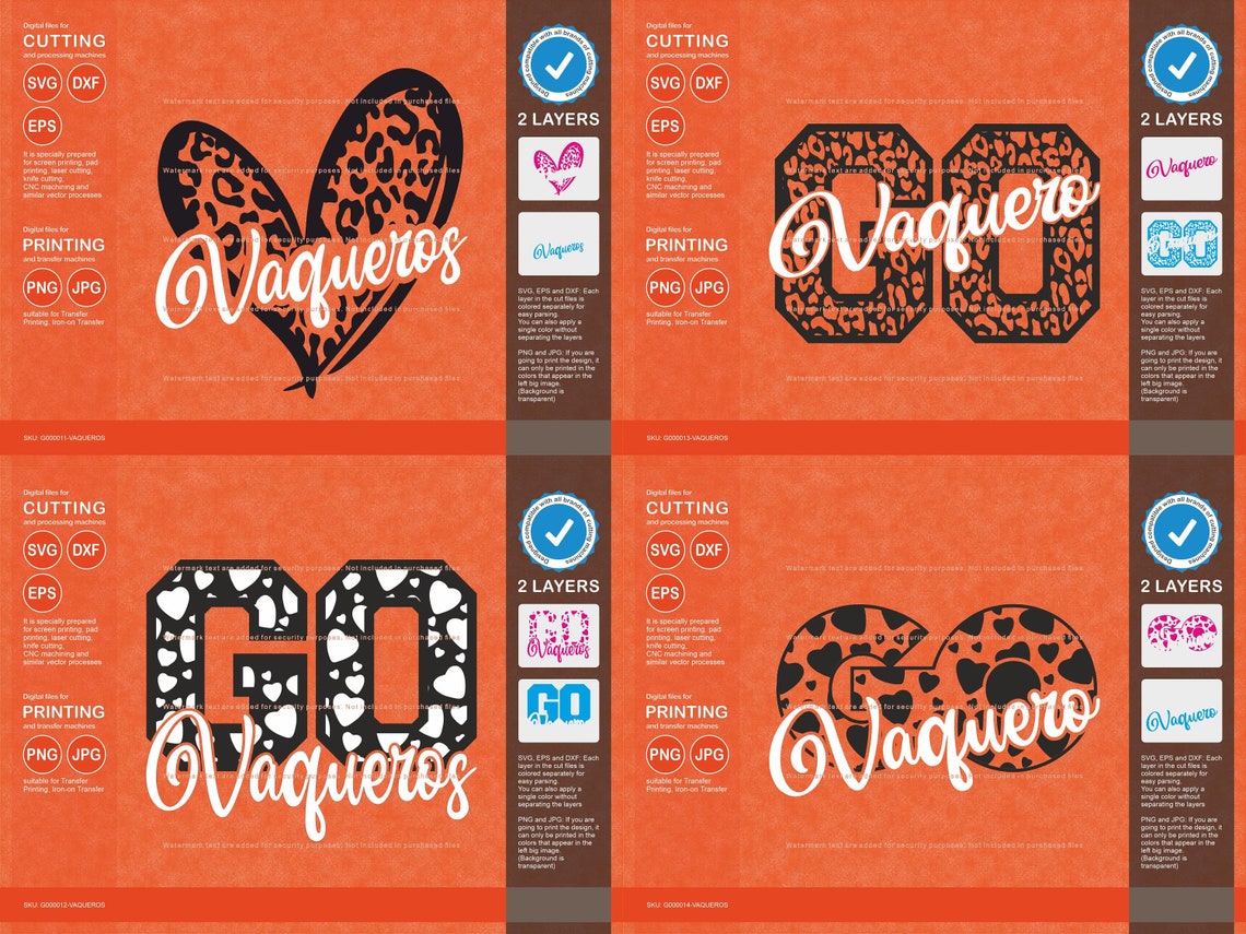 Vaqueros Svg, Vaquero 12 Leopard Svg Mascot Designs Pack, Vaqueros ...