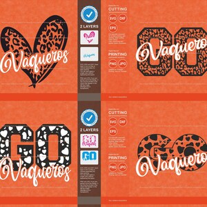 Vaqueros Svg, Vaquero 12 Leopard Svg Mascot Designs Pack, Vaqueros ...