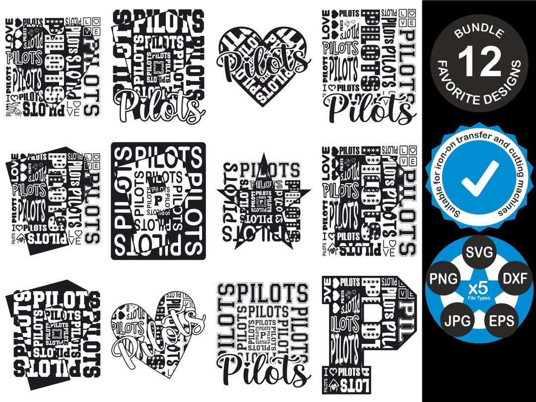 Pilots Typography Bundle Pilot Bundle Svg Pilots Typography - Etsy
