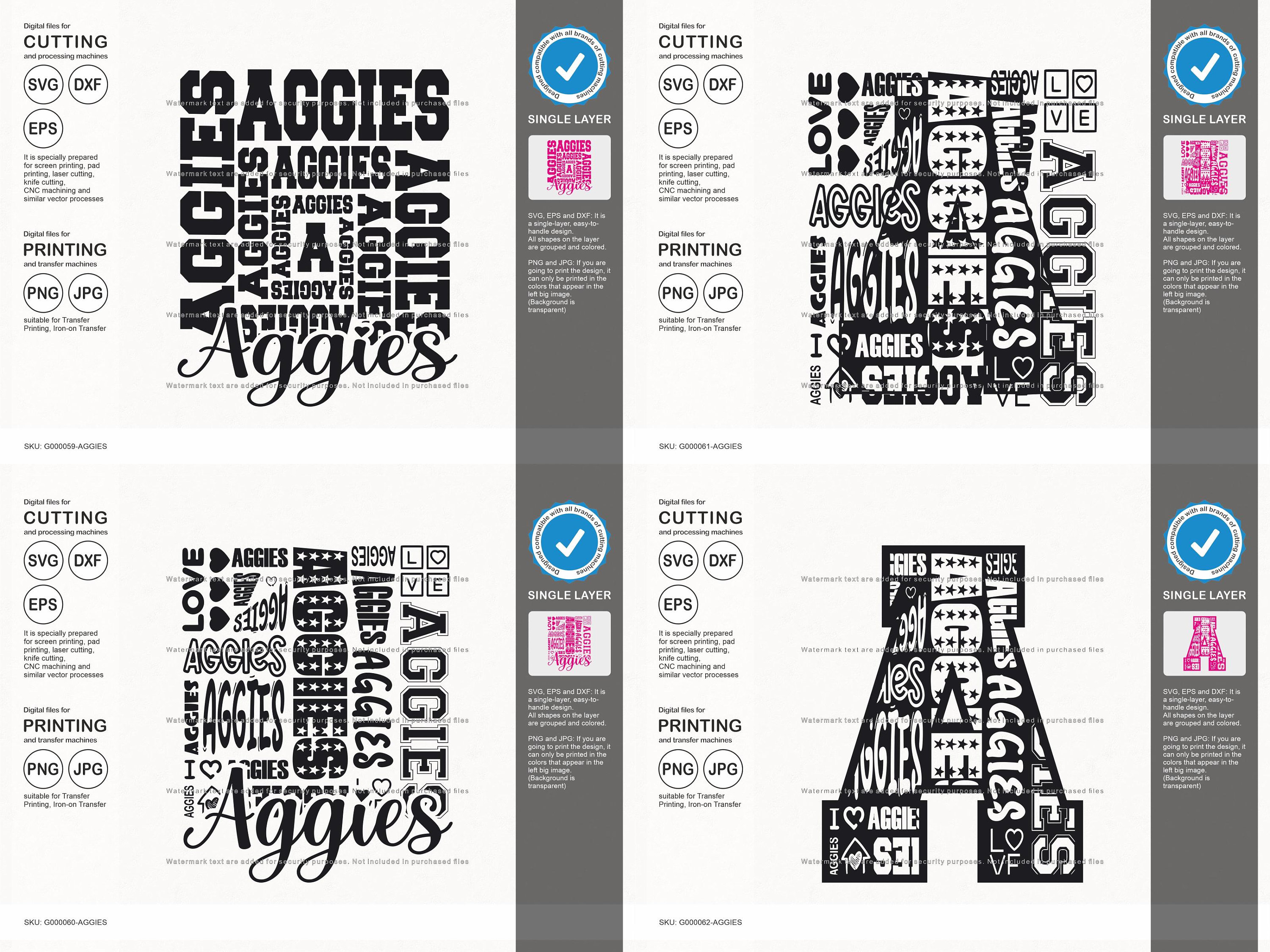 Aggies Svg, Aggie 12 Typography Svg Mascot Designs Pack, Aggies ...