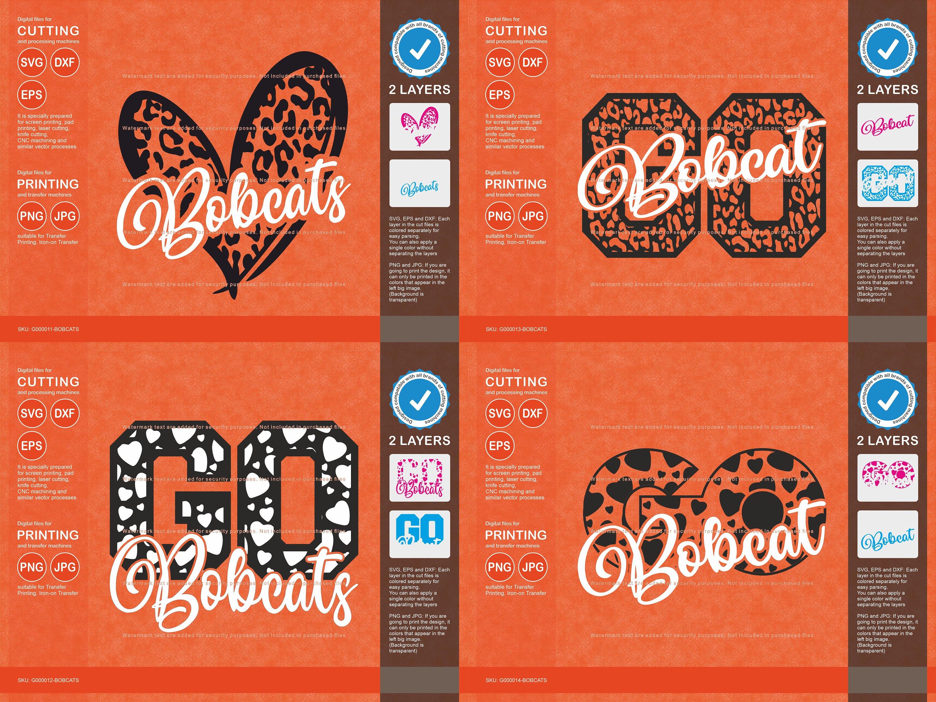 Bobcats Svg, Bobcat 12 Leopard Svg Mascot Designs Pack, Bobcats Leopard ...