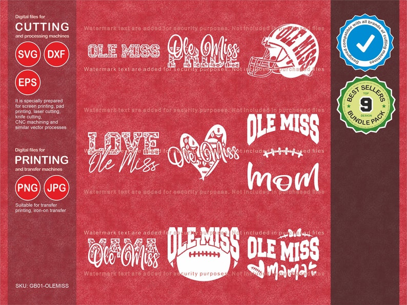 Ole Miss Svg, Ole Miss 9 Football Svg Mascot Designs Pack, Ole Miss Svg ...