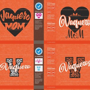 Vaqueros Svg, Vaquero 12 Leopard Svg Mascot Designs Pack, Vaqueros ...