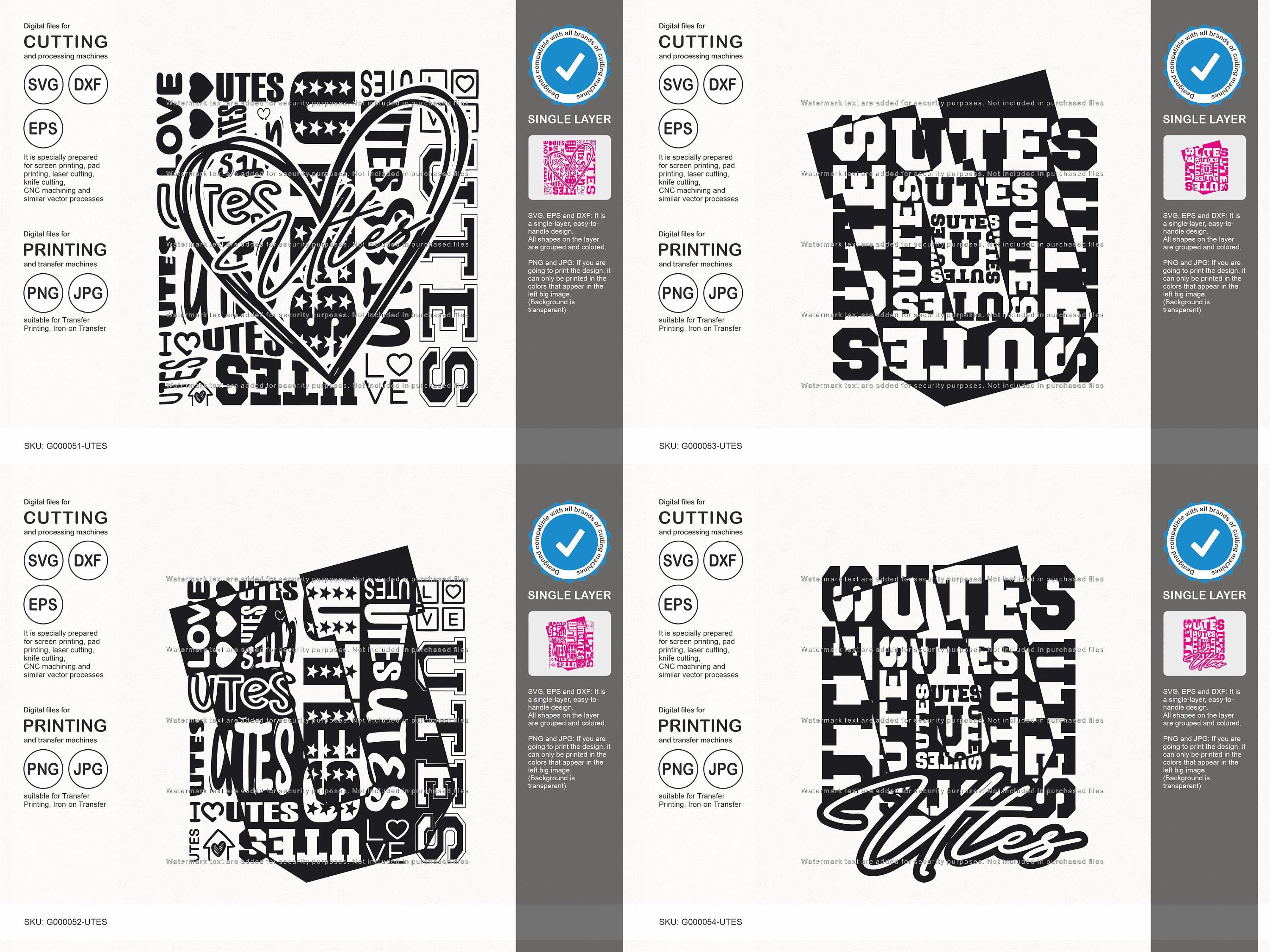 Utes Svg, Ute 12 Typography Svg Mascot Designs Pack, Utes Typography ...