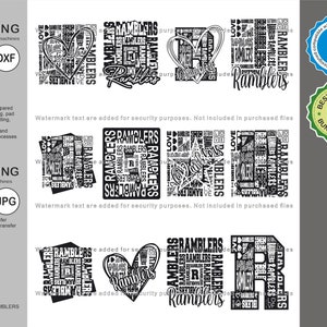 Ramblers Svg, Rambler 12 Typography Svg Mascot Designs Pack, Ramblers ...