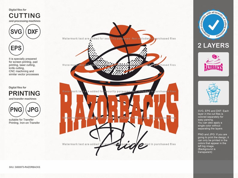 Razorbacks Svg, Razorbacks Basketball Svg, Paquete Razorbacks Svg de 9 ...