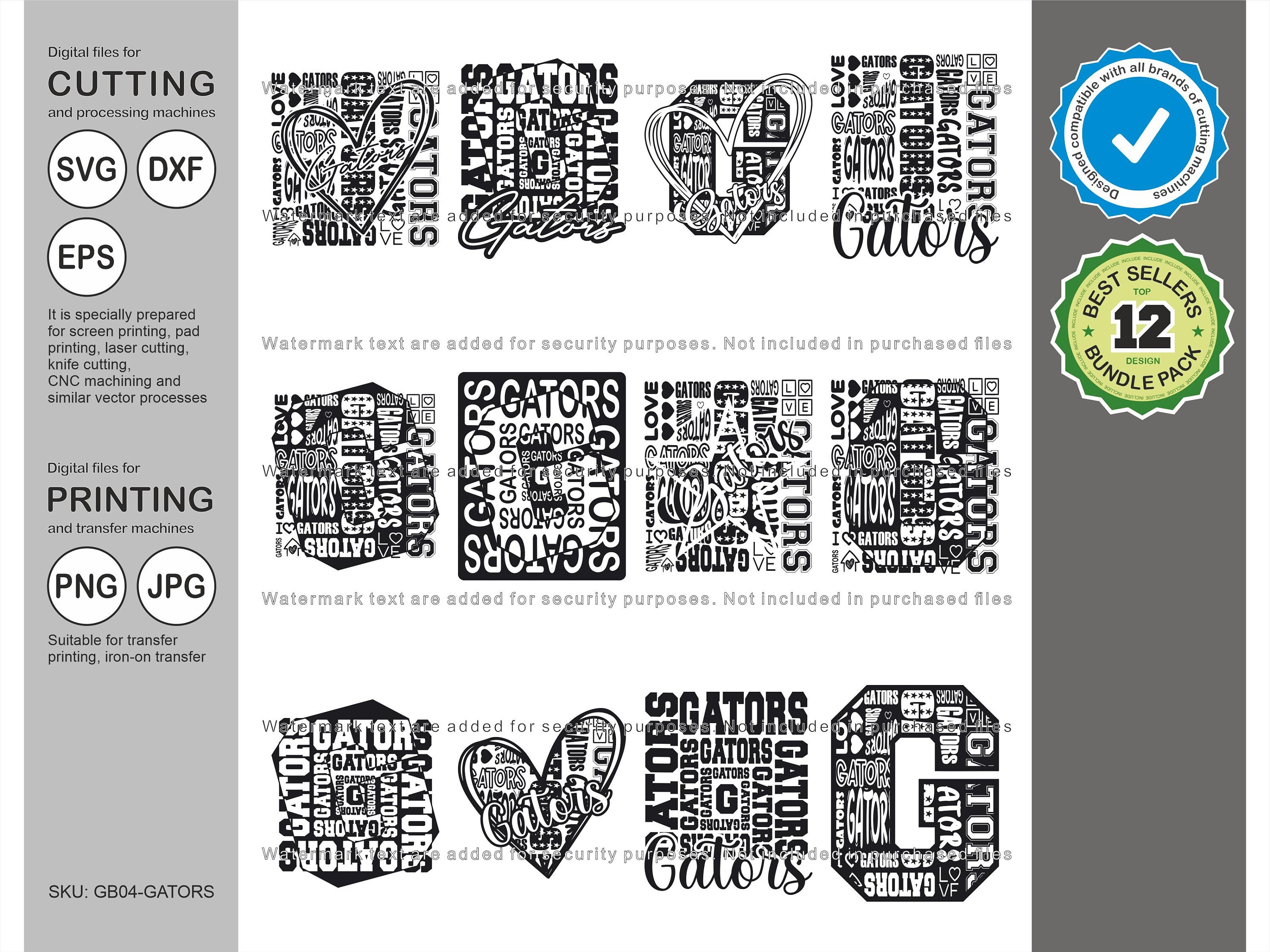 Gators Svg Gator 12 Typography Svg Mascot Designs Pack - Etsy