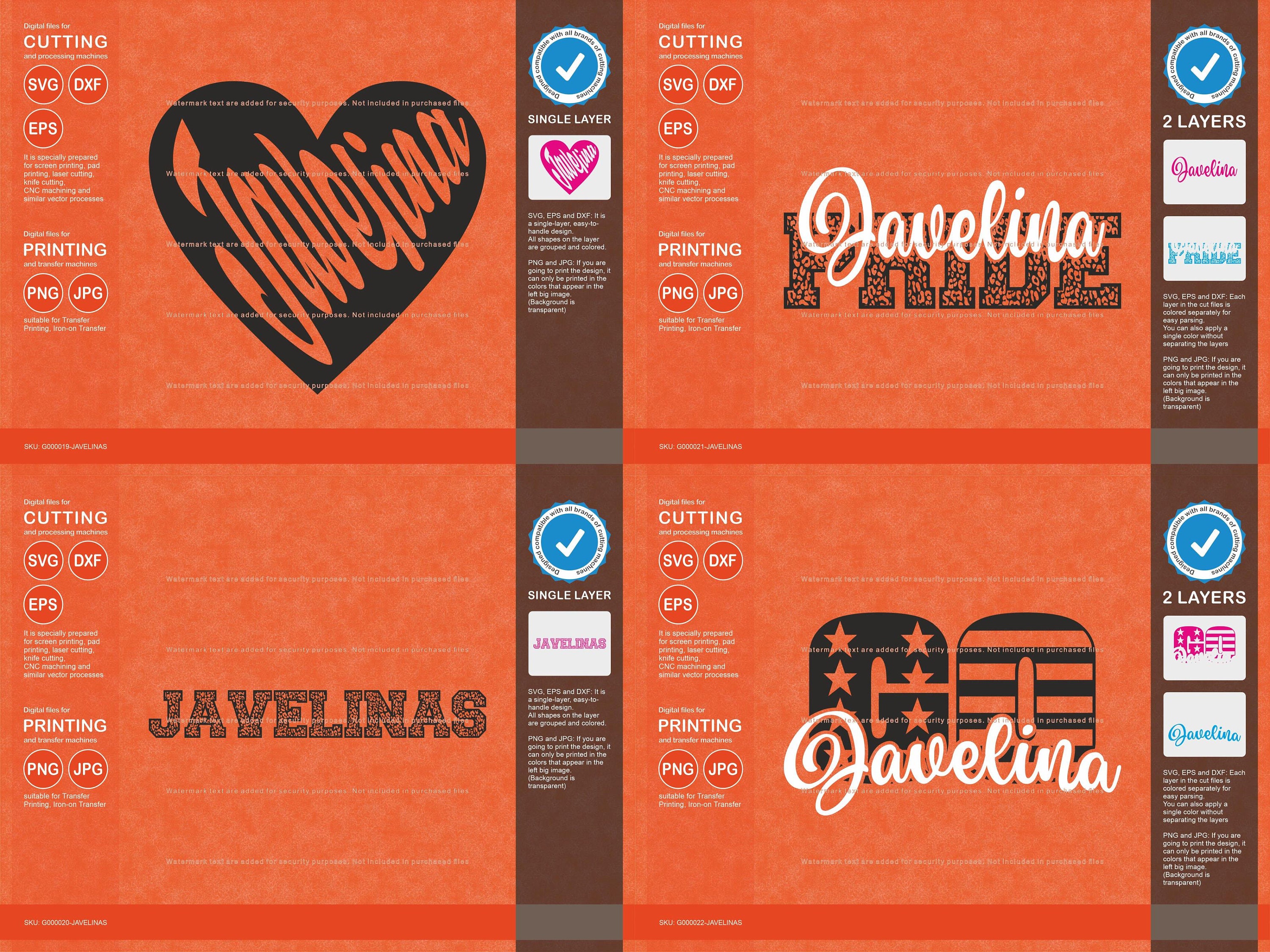 Javelinas Svg, Javelina 12 Leopard Svg Mascot Designs Pack, Javelinas ...