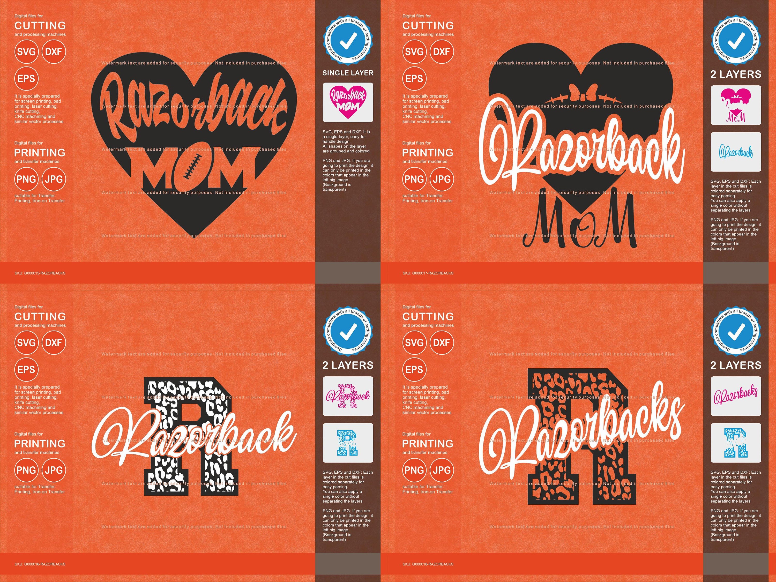 Razorbacks Svg, Razorback 12 Leopard Svg Mascot Designs Pack ...