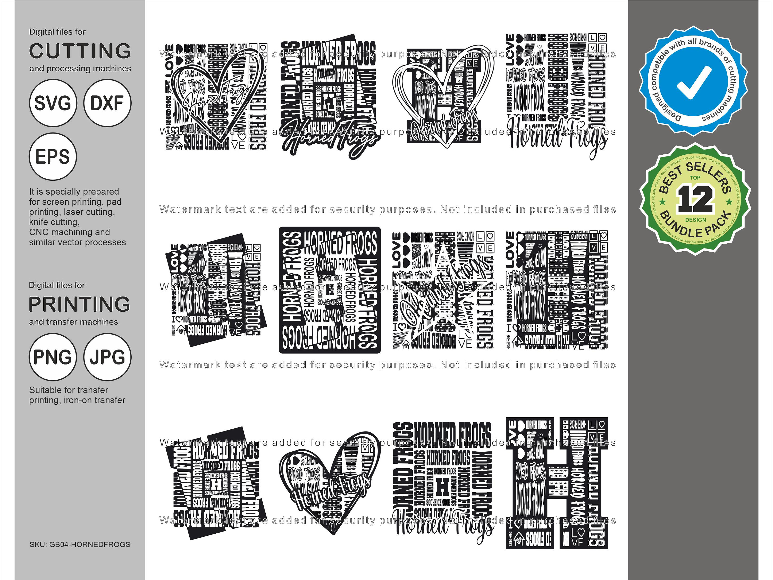 Horned Frogs Svg, Horned Frog 12 Typography Svg Mascot Designs Pack ...