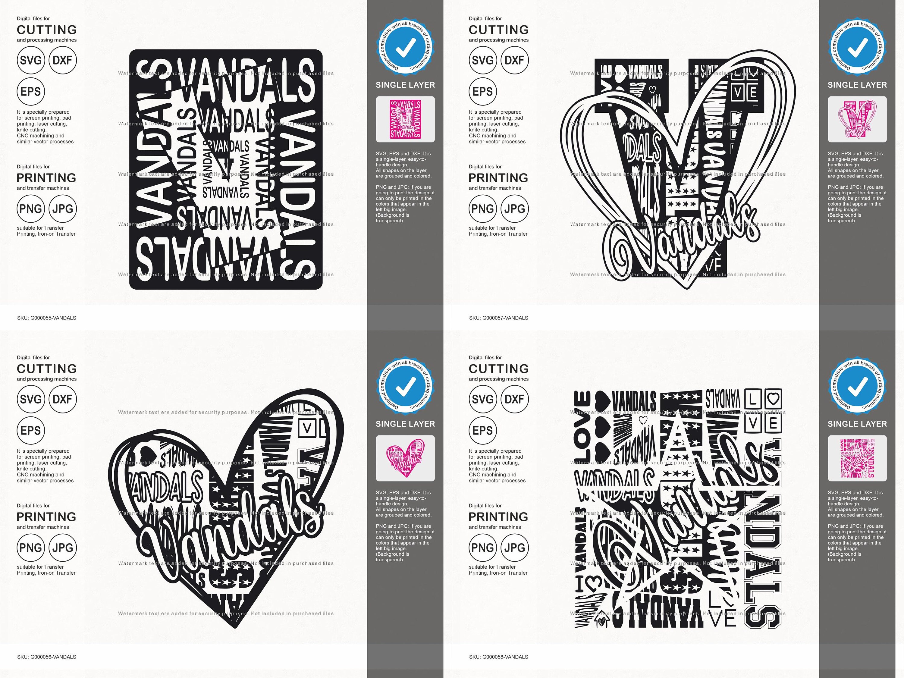 Vandals Svg, Vandal 12 Typography Svg Mascot Designs Pack, Vandals ...