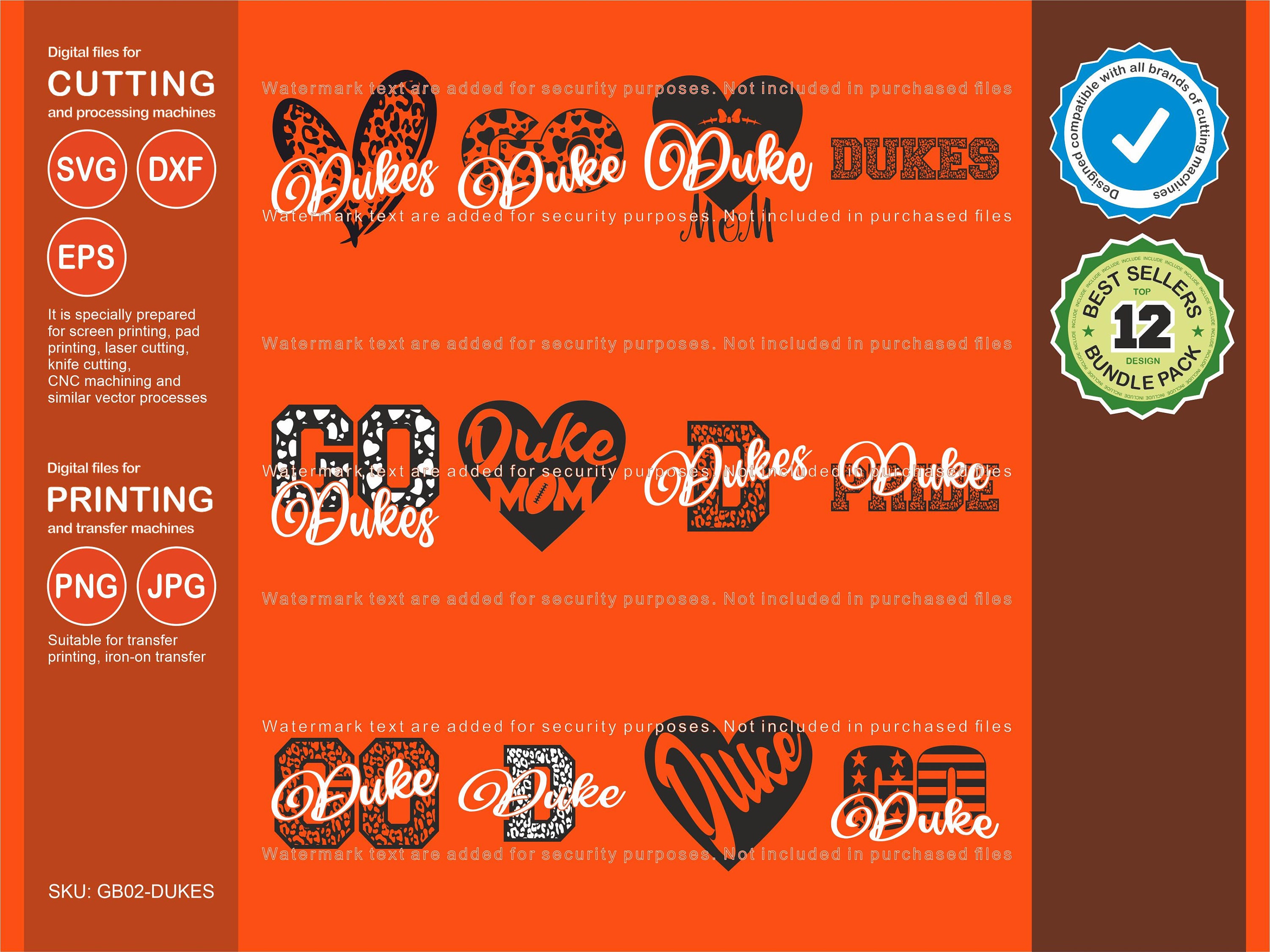 Dukes Svg Duke 12 Leopard Svg Mascot Designs Pack Dukes - Etsy