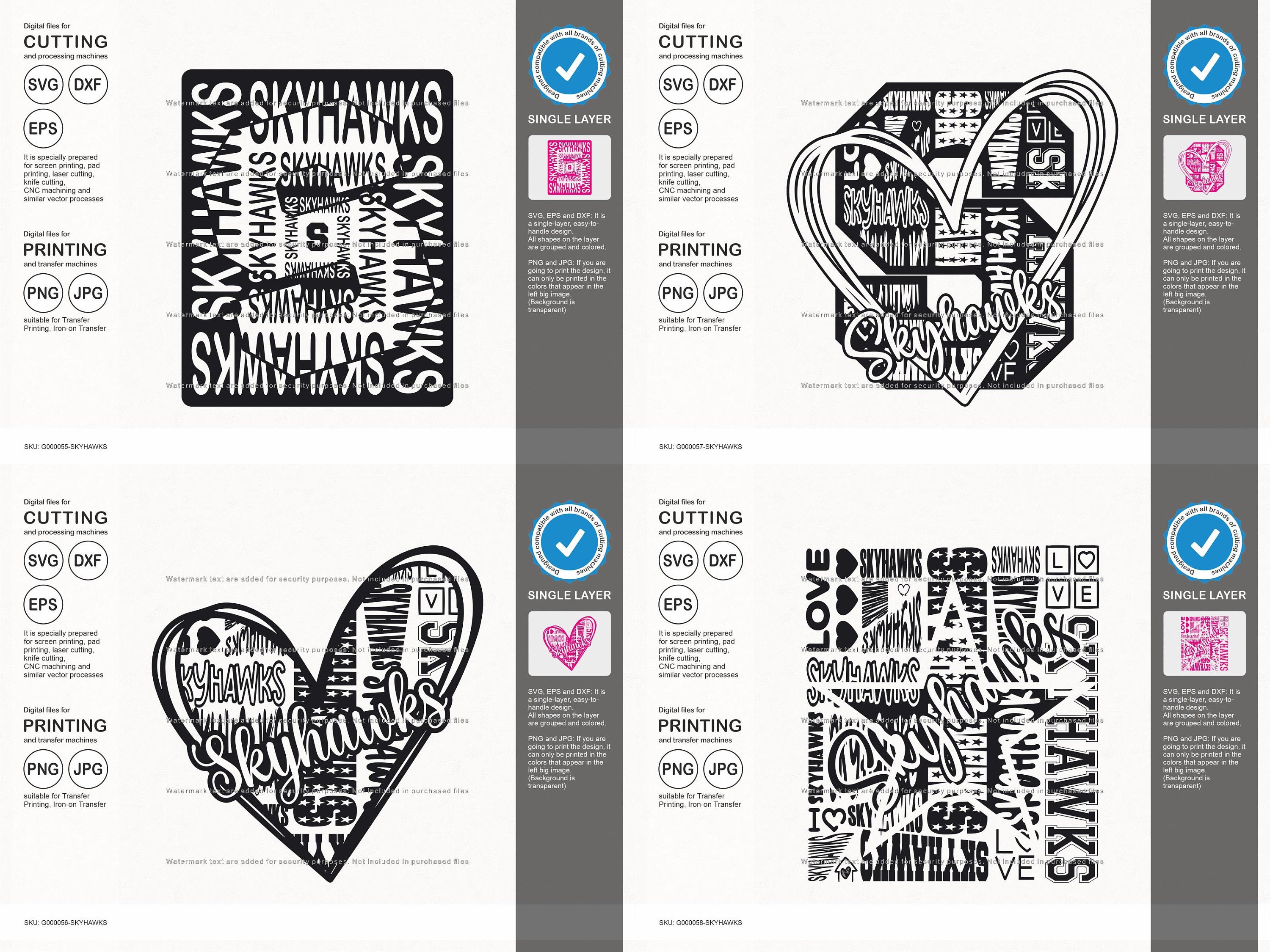 Skyhawks Svg, Skyhawk 12 Typography Svg Mascot Designs Pack, Skyhawks ...