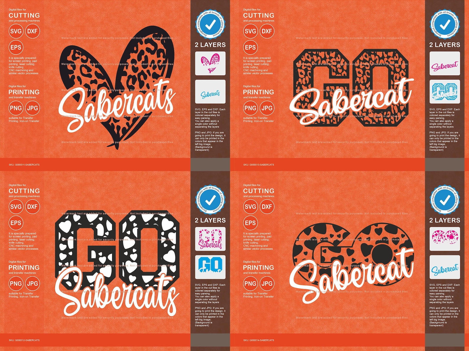 Sabercats Svg, Sabercat 12 Leopard Svg Mascot Designs Pack, Sabercats ...