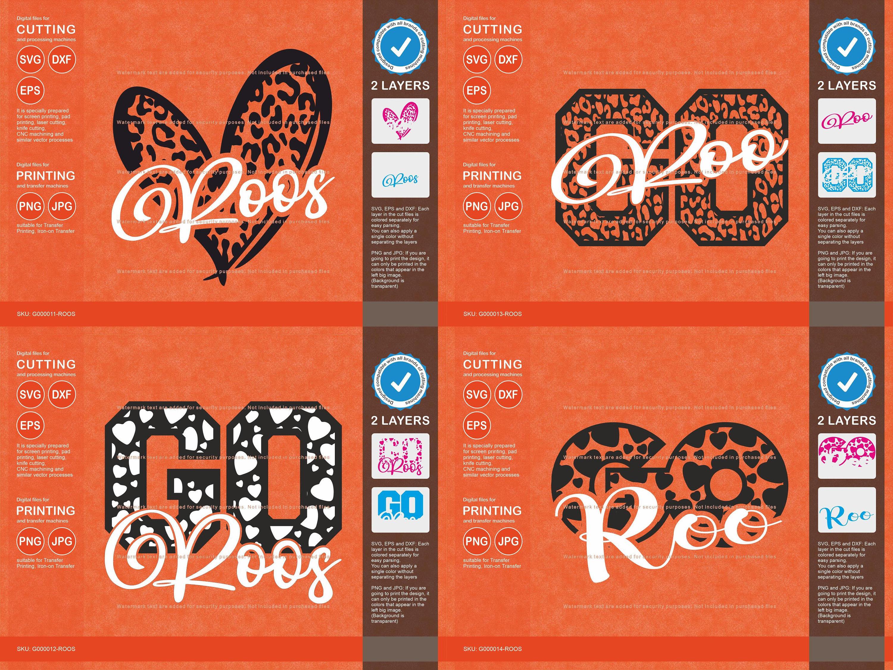 Roos Svg Roo 12 Leopard Svg Mascot Designs Pack Roos Leopard - Etsy