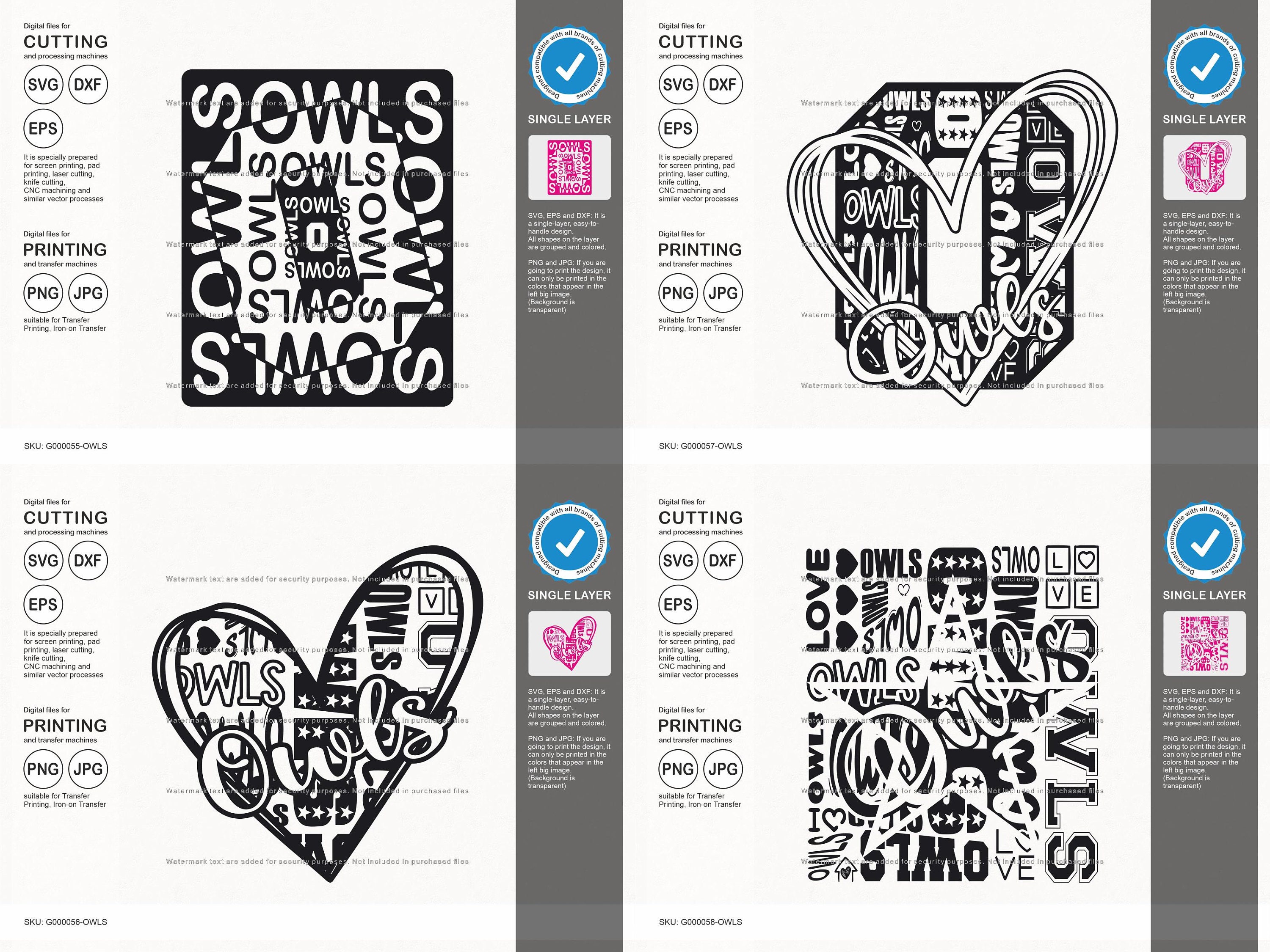 Owls Svg, Owl 12 Typography Svg Mascot Designs Pack, Owls Typography ...