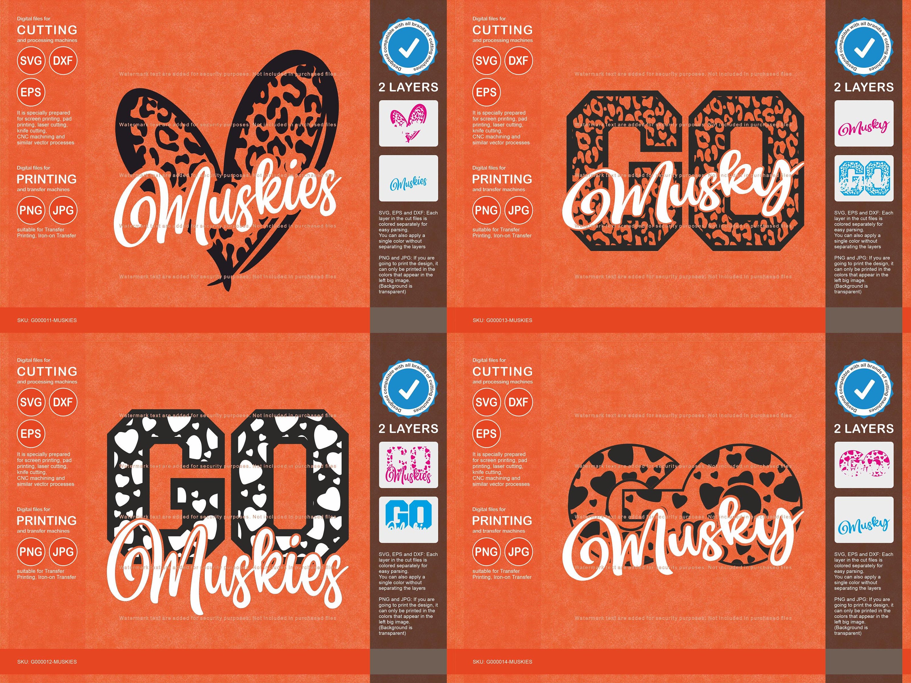 Muskies Svg, Musky 12 Leopard Svg Mascot Designs Pack, Muskies Leopard ...