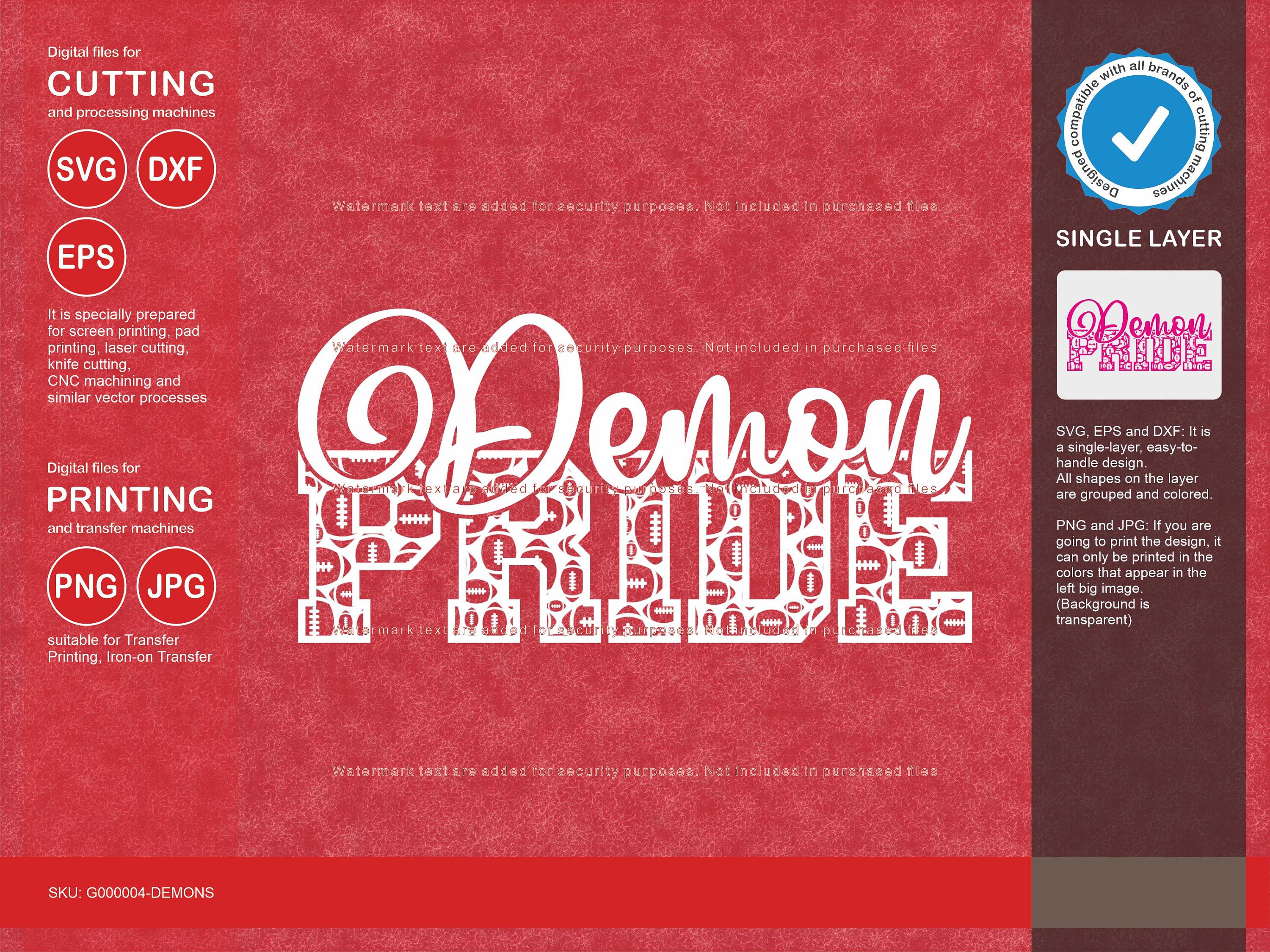Demons Svg, Demon 9 Football Svg Mascot Designs Pack, Demons Svg Cut ...