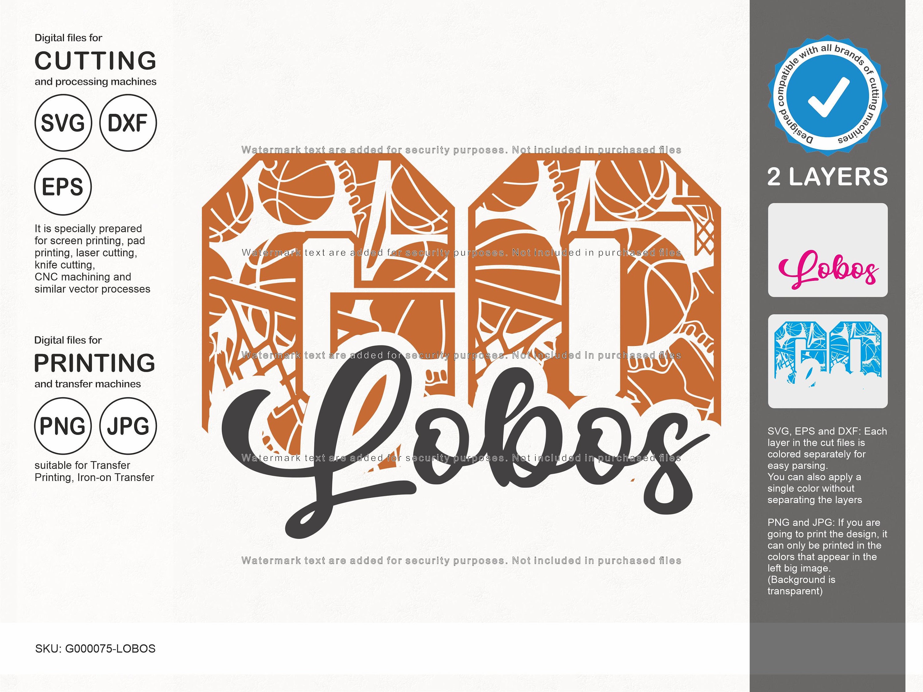 Lobos Svg, Lobos Basketball Svg, 9-pack Lobos Svg Bundle, Cut and Iron ...