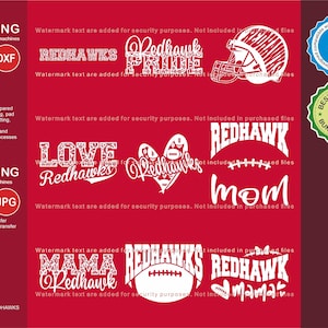 Redhawks Svg, Redhawk 9 Football Svg Mascot Designs Pack, Redhawks Svg ...