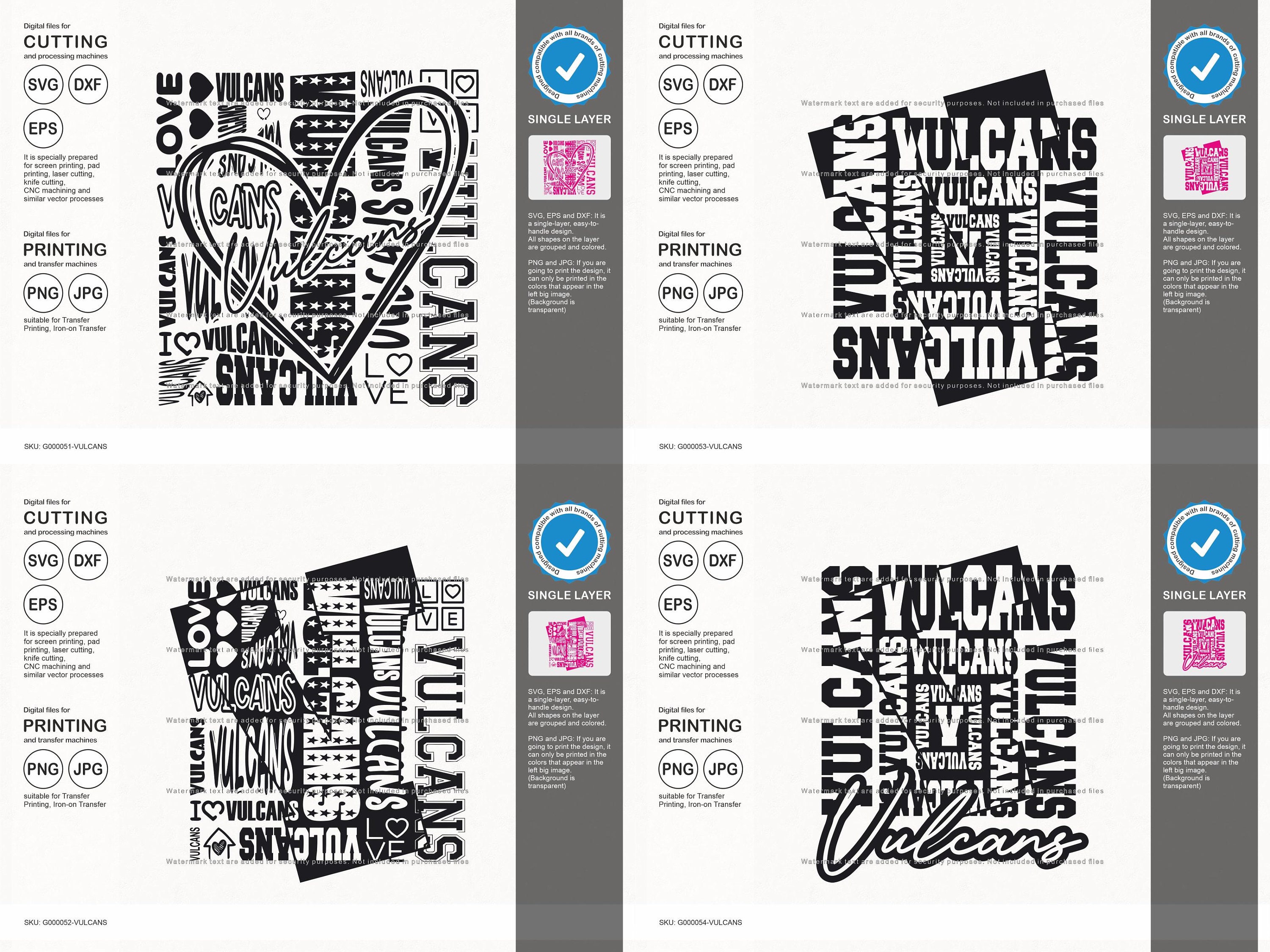 Vulcans Svg, Vulcan 12 Typography Svg Mascot Designs Pack, Vulcans ...