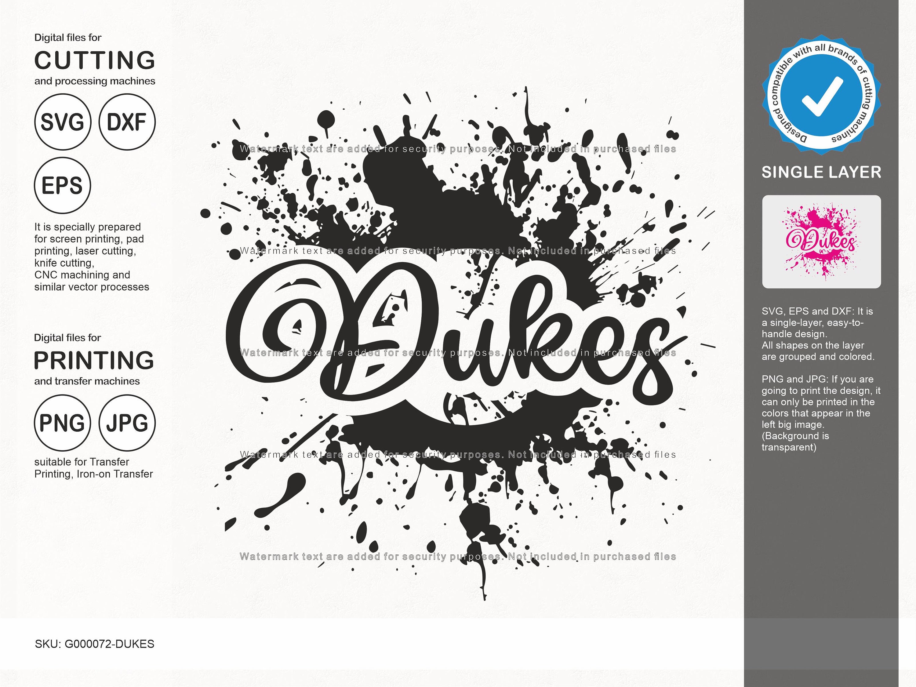 Dukes Svg, Dukes Basketball Svg, 9-pack Dukes Svg Bundle, Cut and Iron ...