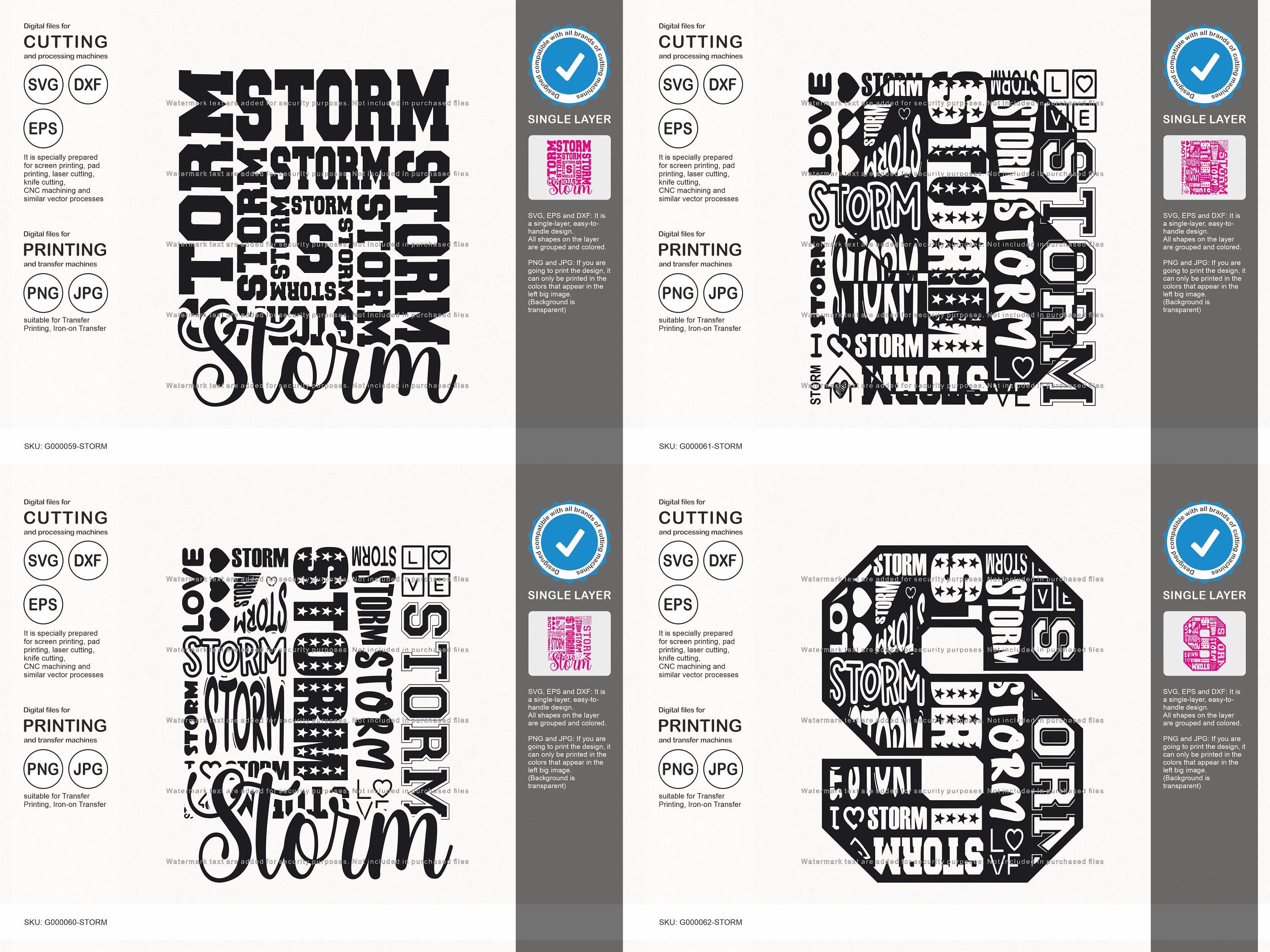 Storm Svg, Storm 12 Typography Svg Mascot Designs Pack, Storm ...