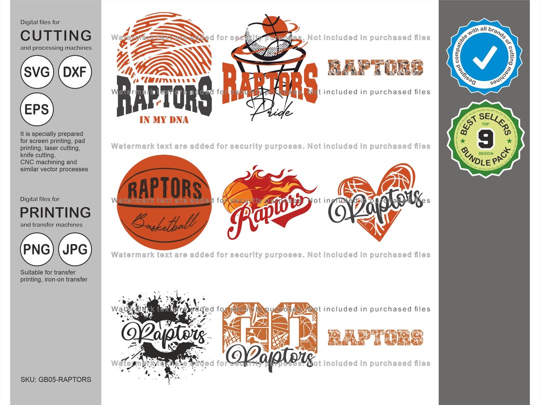 Raptors Svg, Raptors Basketball Svg, 9-pack Raptors Svg Bundle, Cut and ...