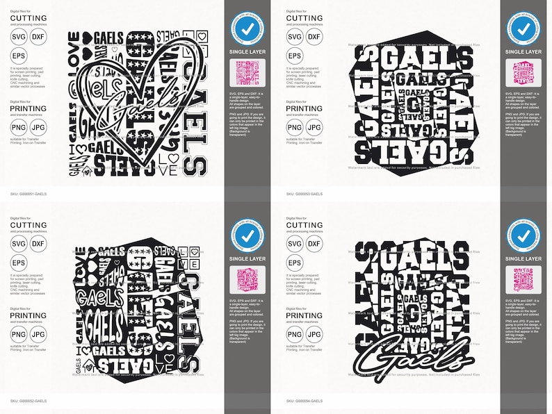 Gaels Svg, Gael 12 Typography Svg Mascot Designs Pack, Gaels Typography ...