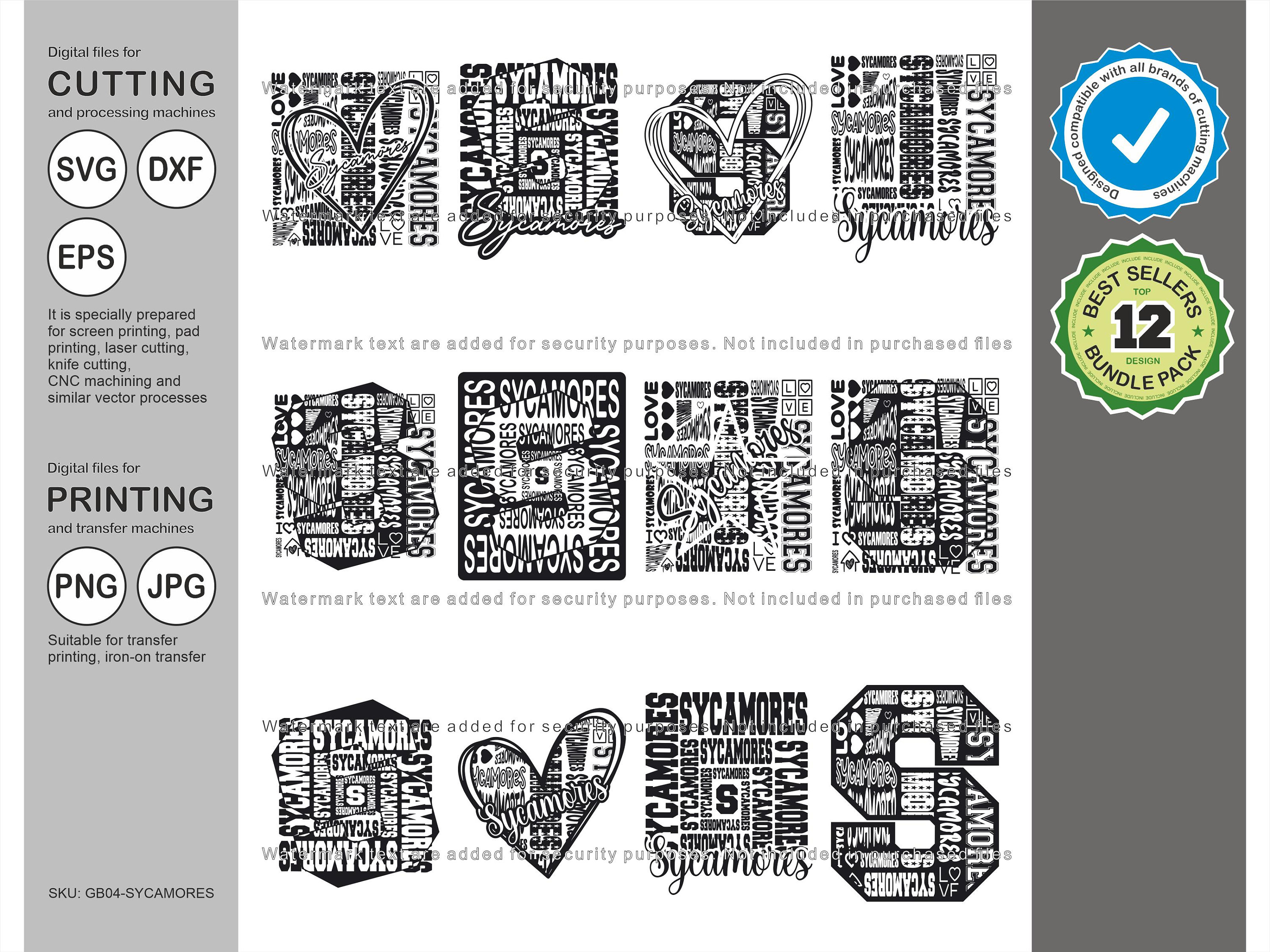 Sycamores Svg Sycamore 12 Typography Svg Mascot Designs Pack - Etsy