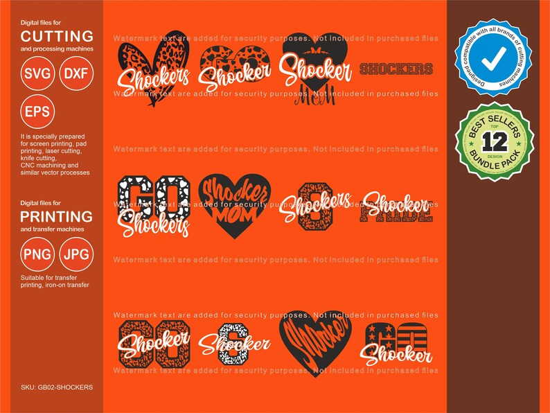 Shockers Svg, Shocker 12 Leopard Svg Mascot Designs Pack, Shockers ...