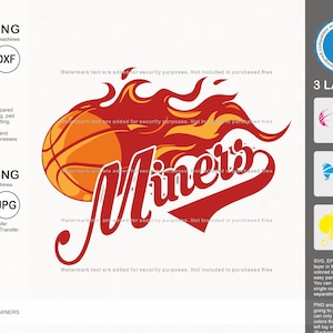 Miners Svg, Miners Basketball Svg, 9-pack Miners Svg Bundle, Cut and ...