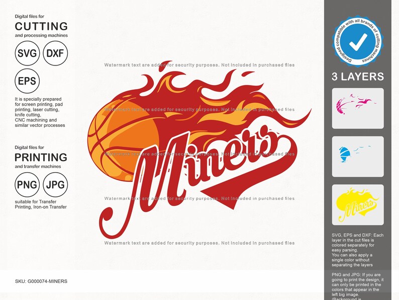 Miners Svg, Miners Basketball Svg, 9-pack Miners Svg Bundle, Cut and ...