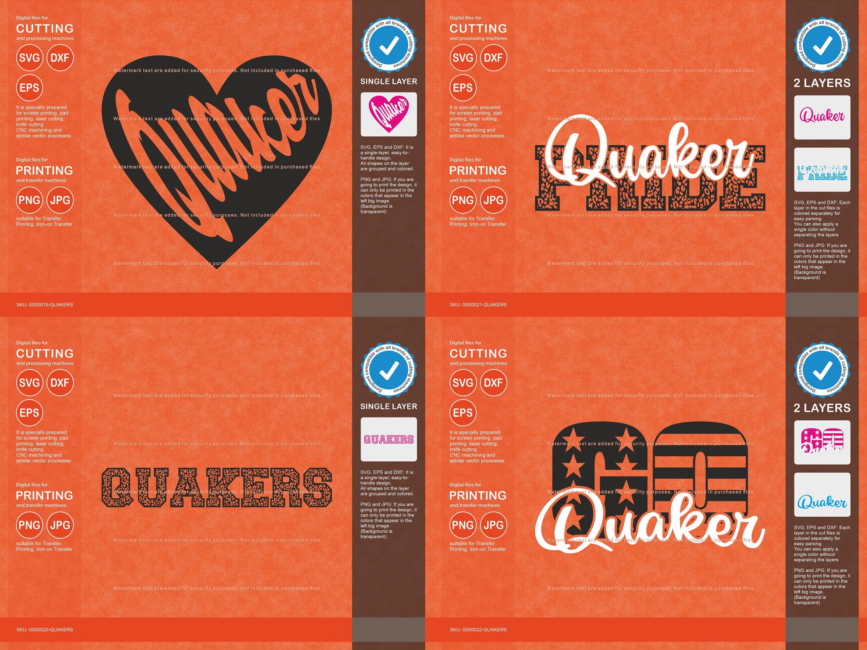 Quakers Svg, Quaker 12 Leopard Svg Mascot Designs Pack, Quakers Leopard ...